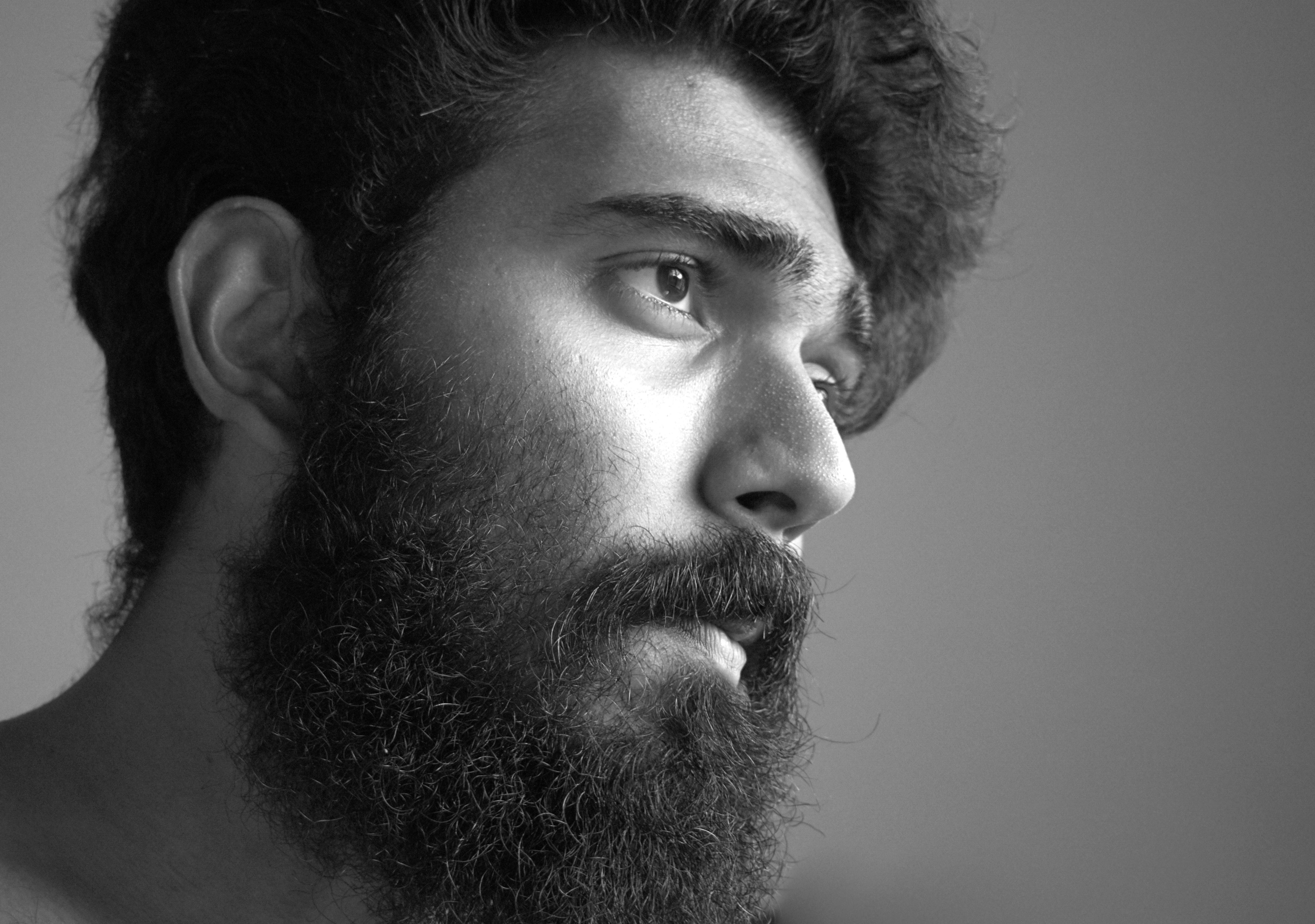 Black and White Photo of a Handsome Mans Face · Free Stock Photo