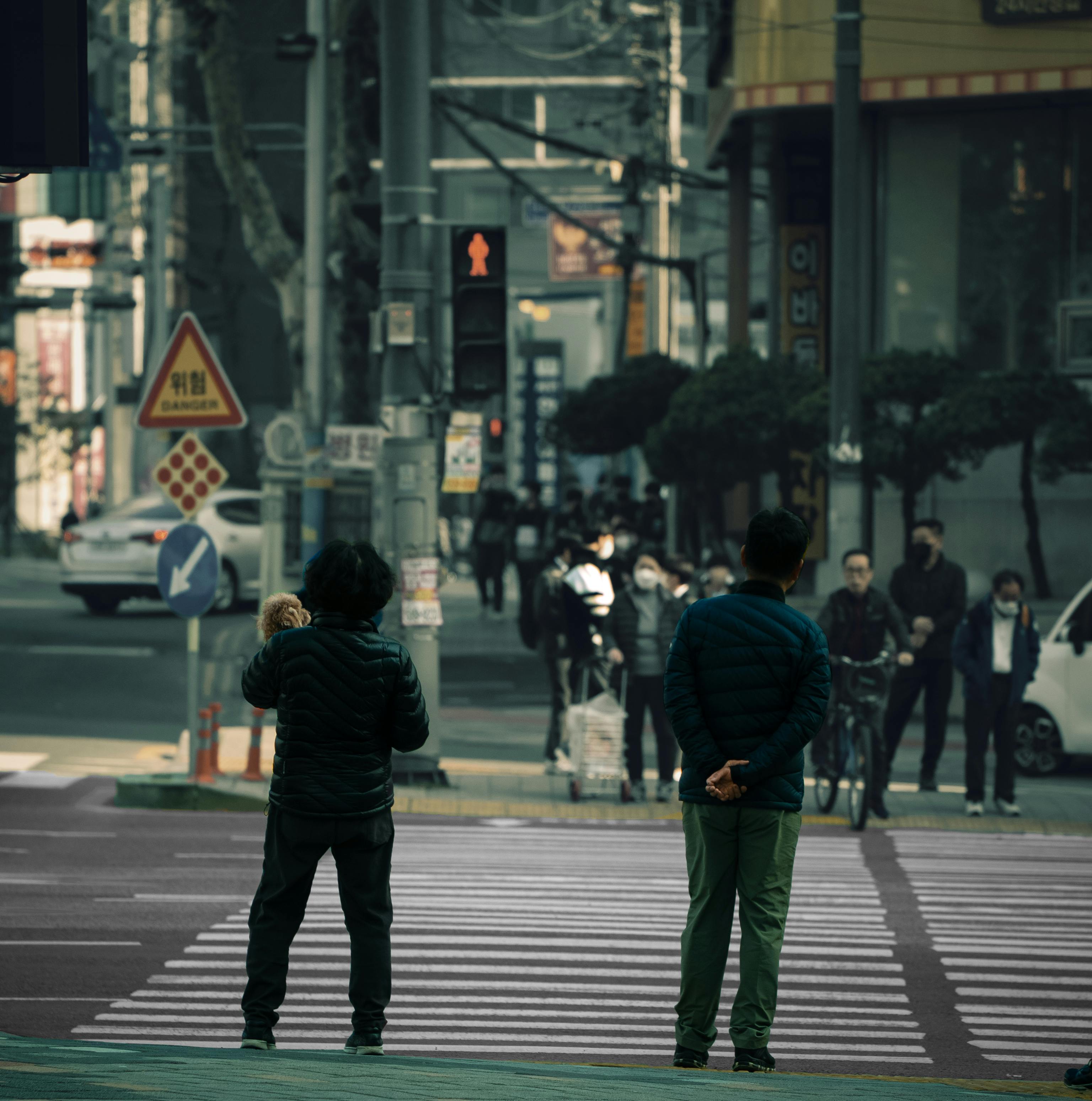 People Waiting by Pedestrian Crossing in City · Free Stock Photo