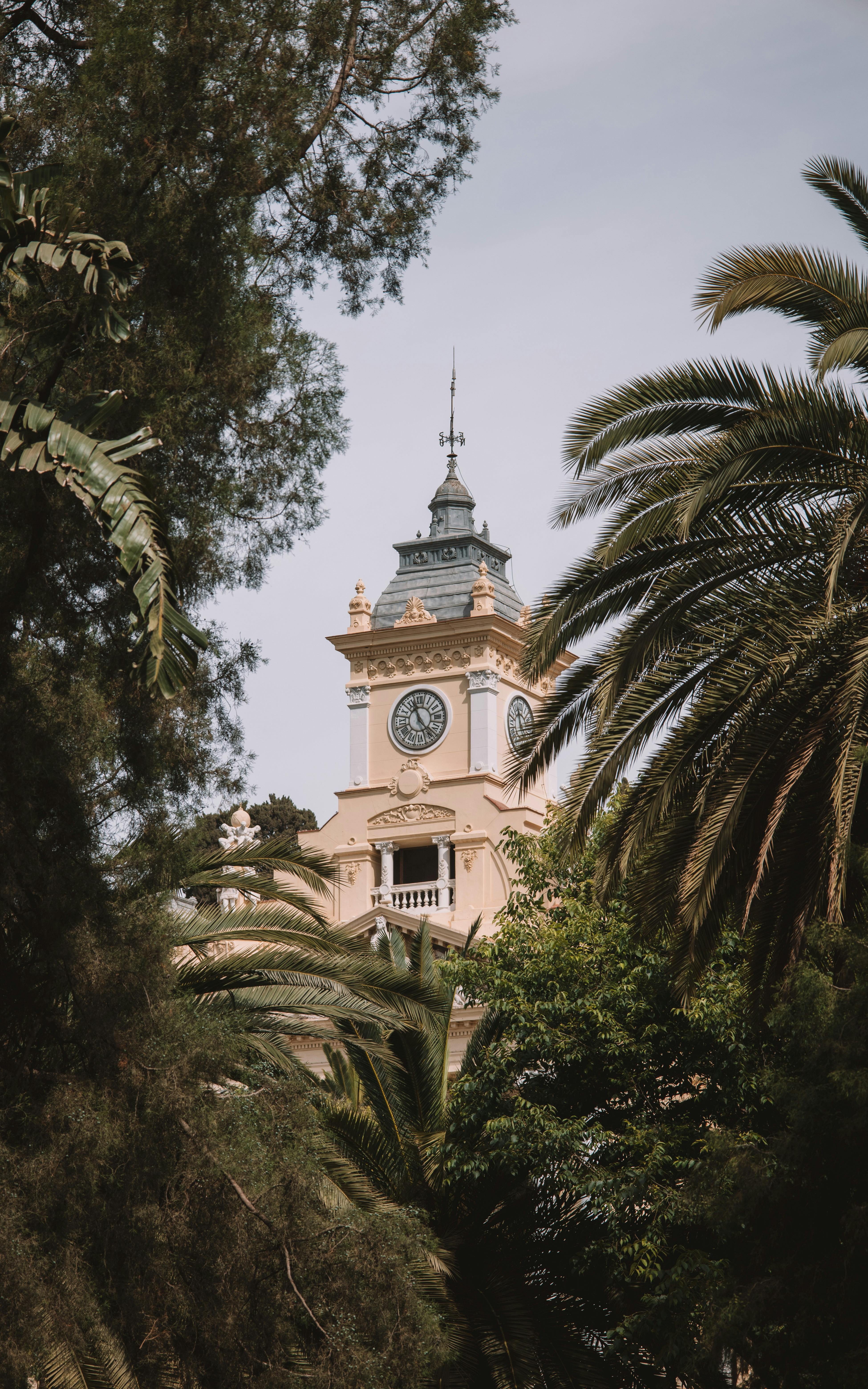 Clock Tower of Malaga City Hall · Free Stock Photo