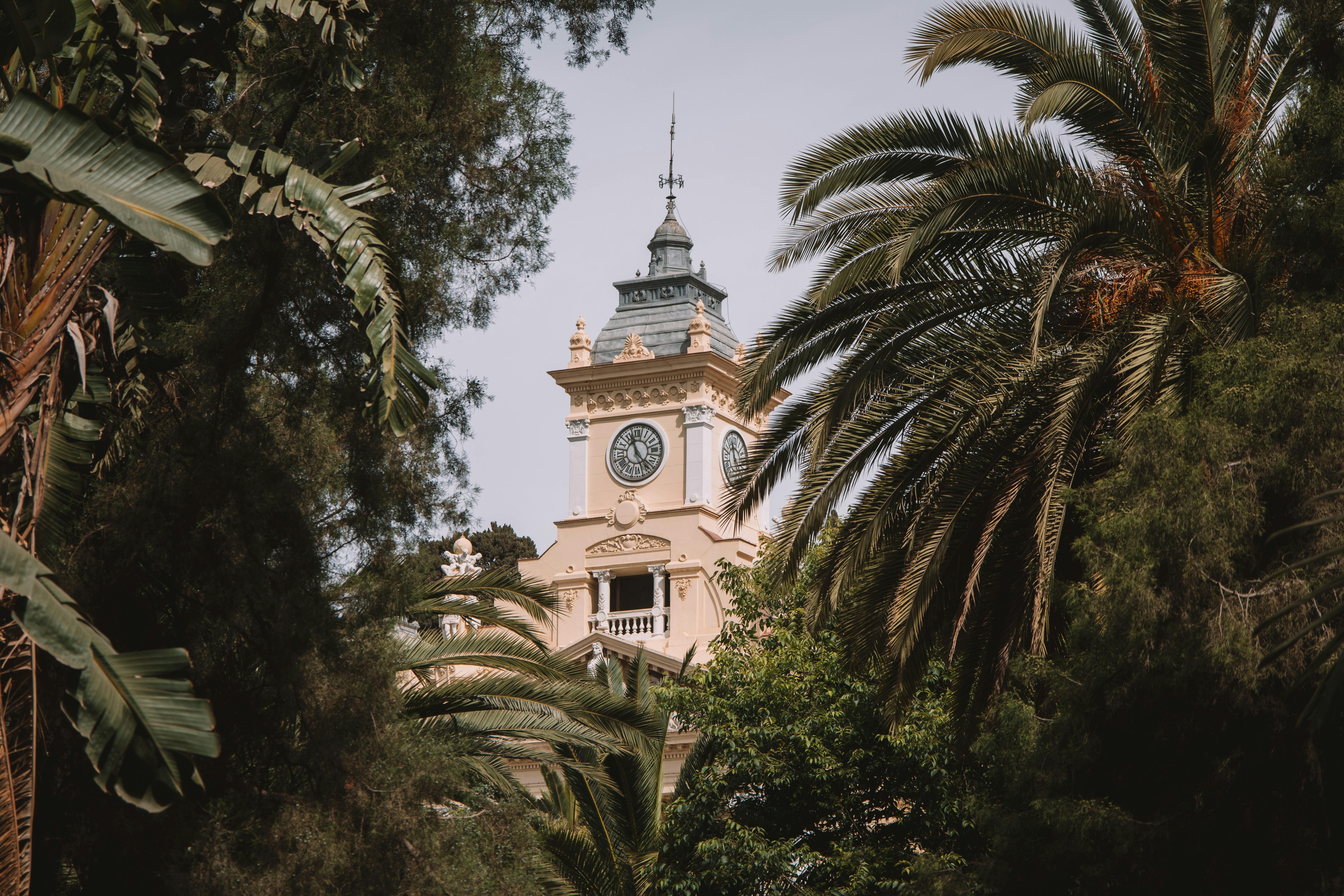 Clock Tower of Malaga City Hall · Free Stock Photo