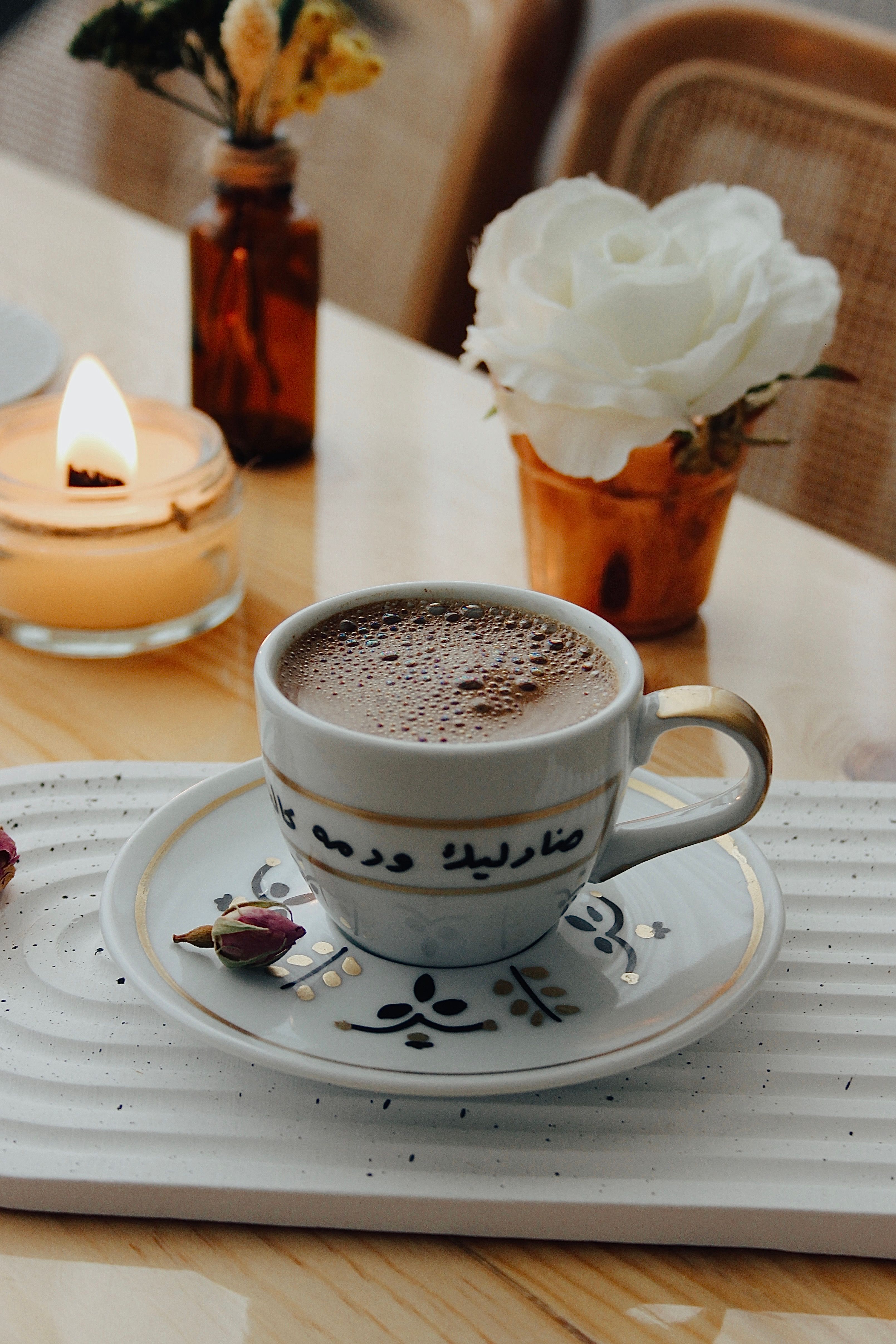 Espresso and Rose · Free Stock Photo