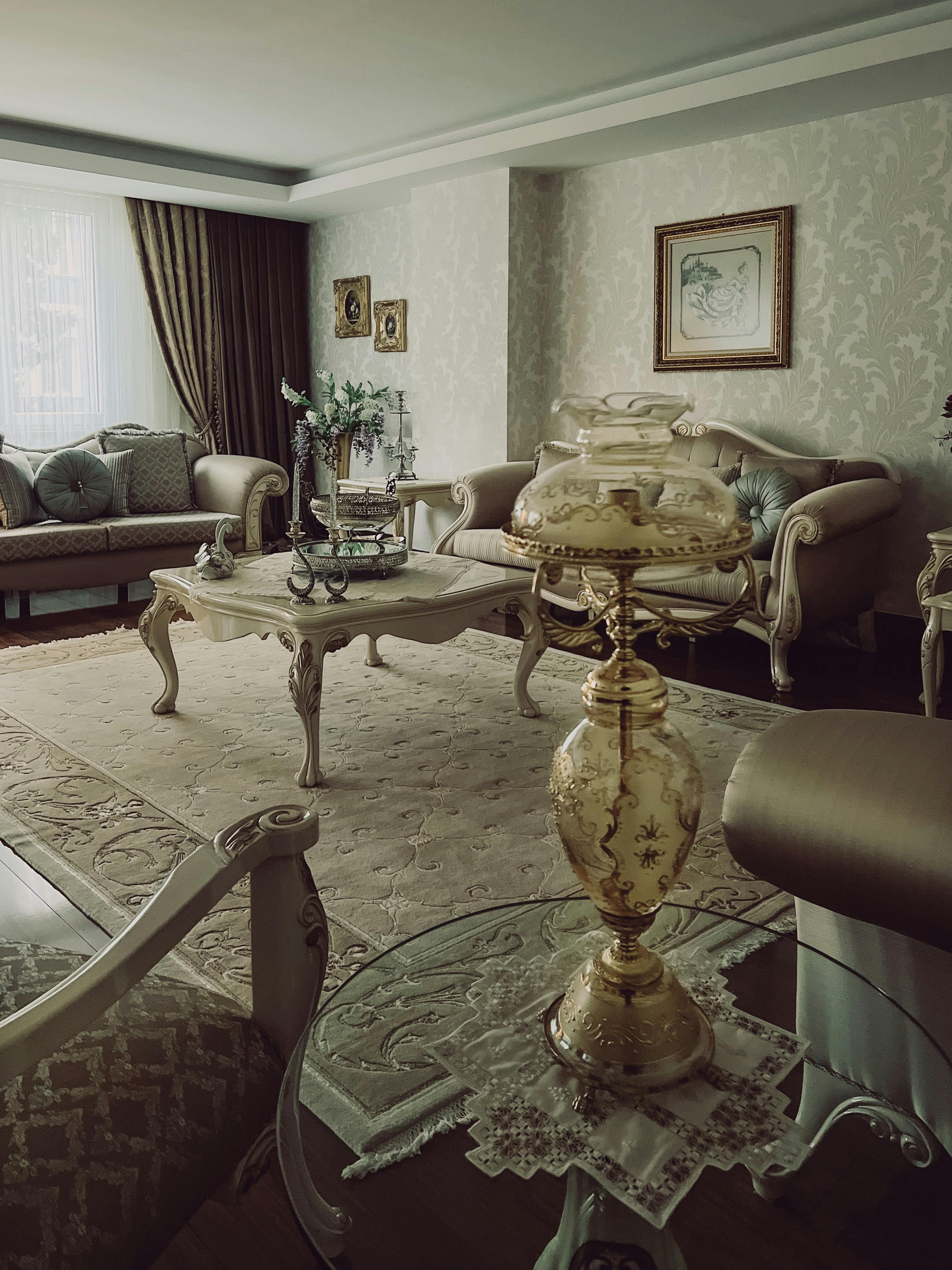 Retro Home Interior with a Gramophone and Carved Wooden Cabinet · Free ...