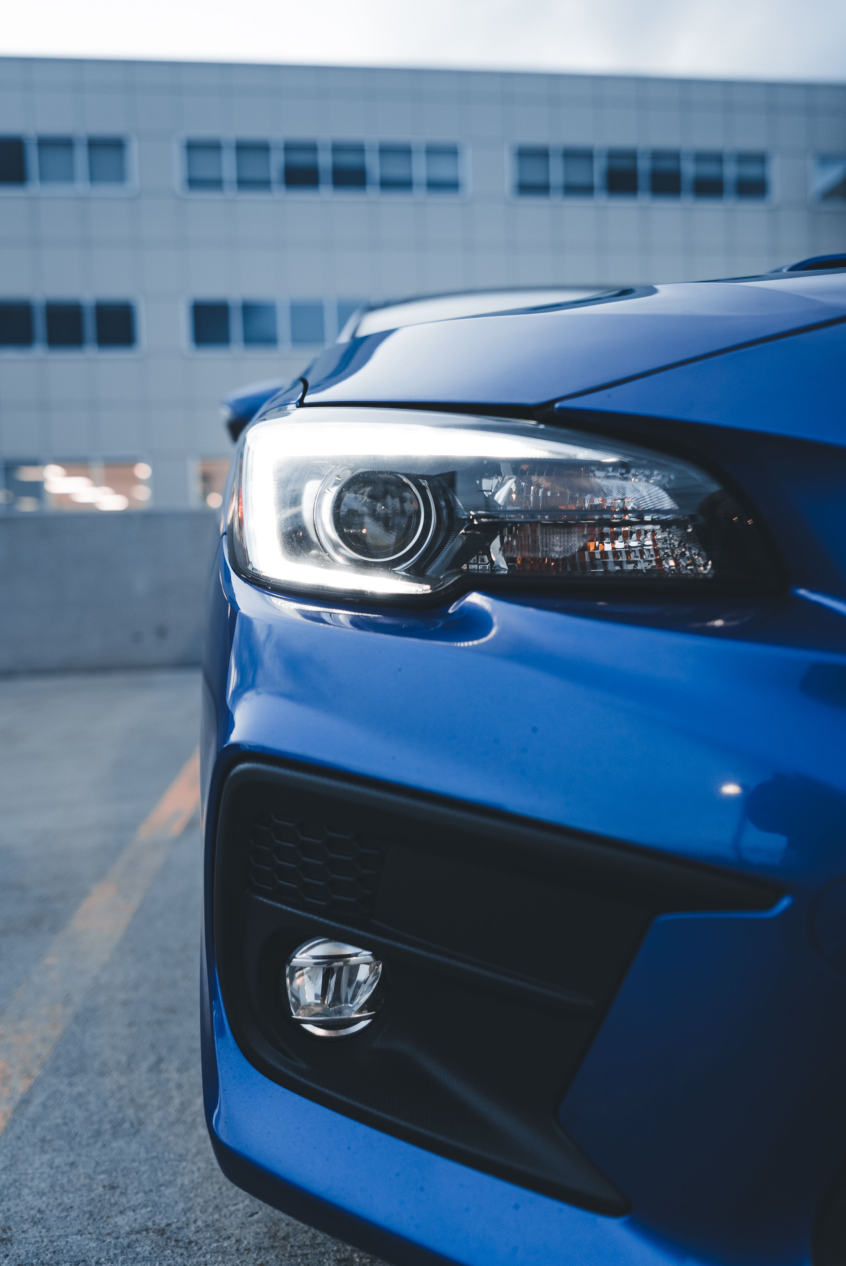 Headlight of Blue Subaru Impreza WRX · Free Stock Photo