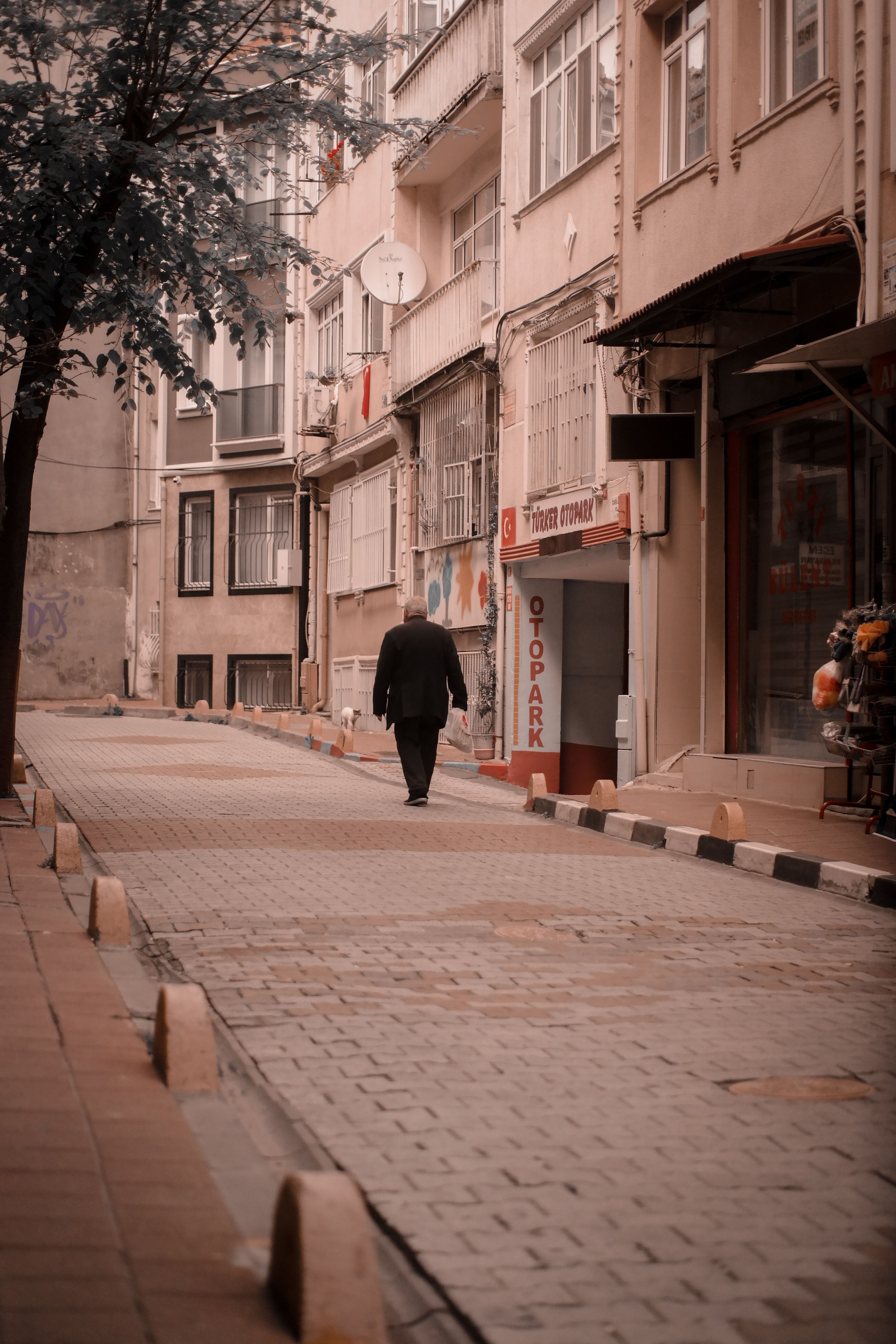 Back View of a Man walking along the Street in a Turkish City · Free ...