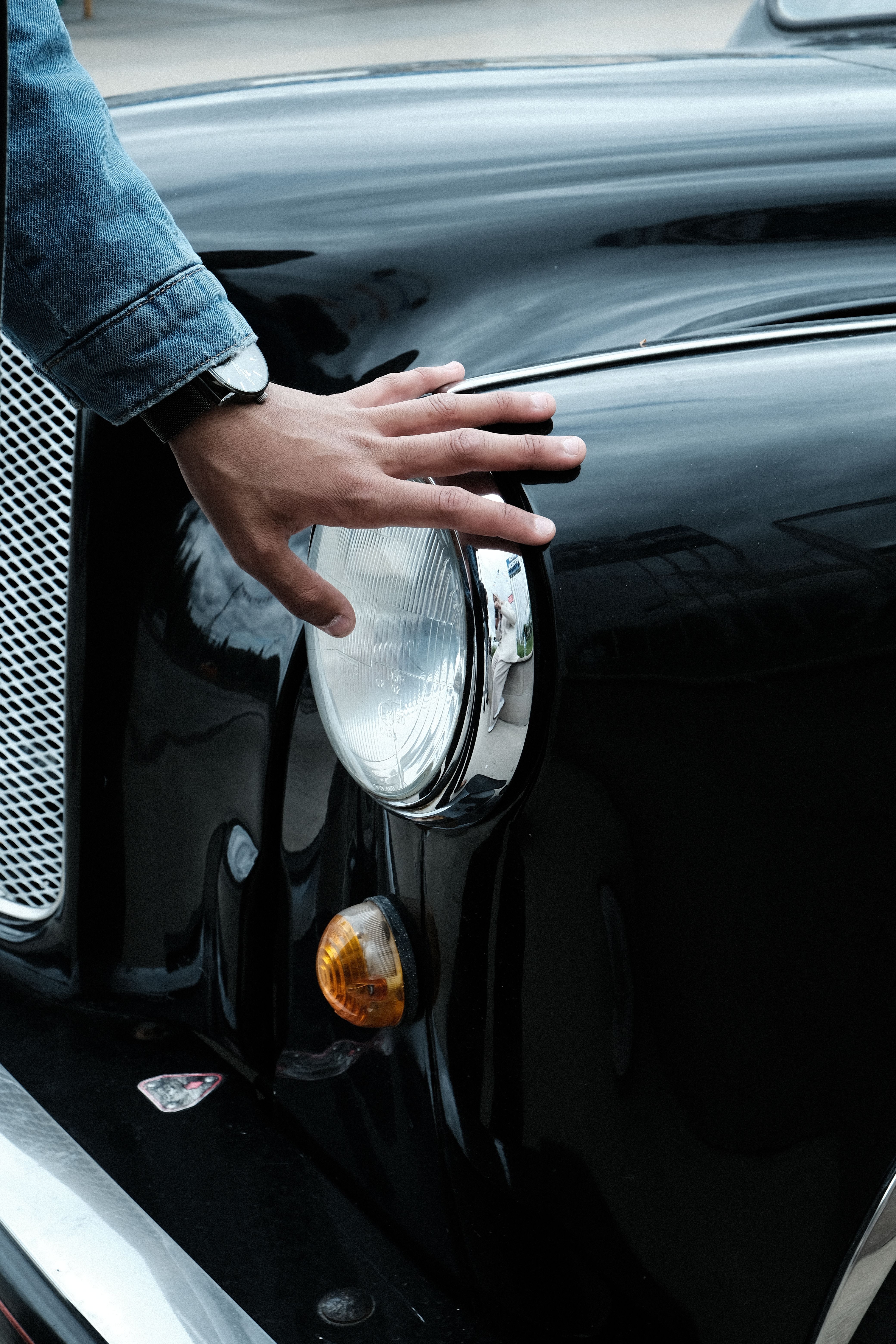 Man Touching Classic Car · Free Stock Photo