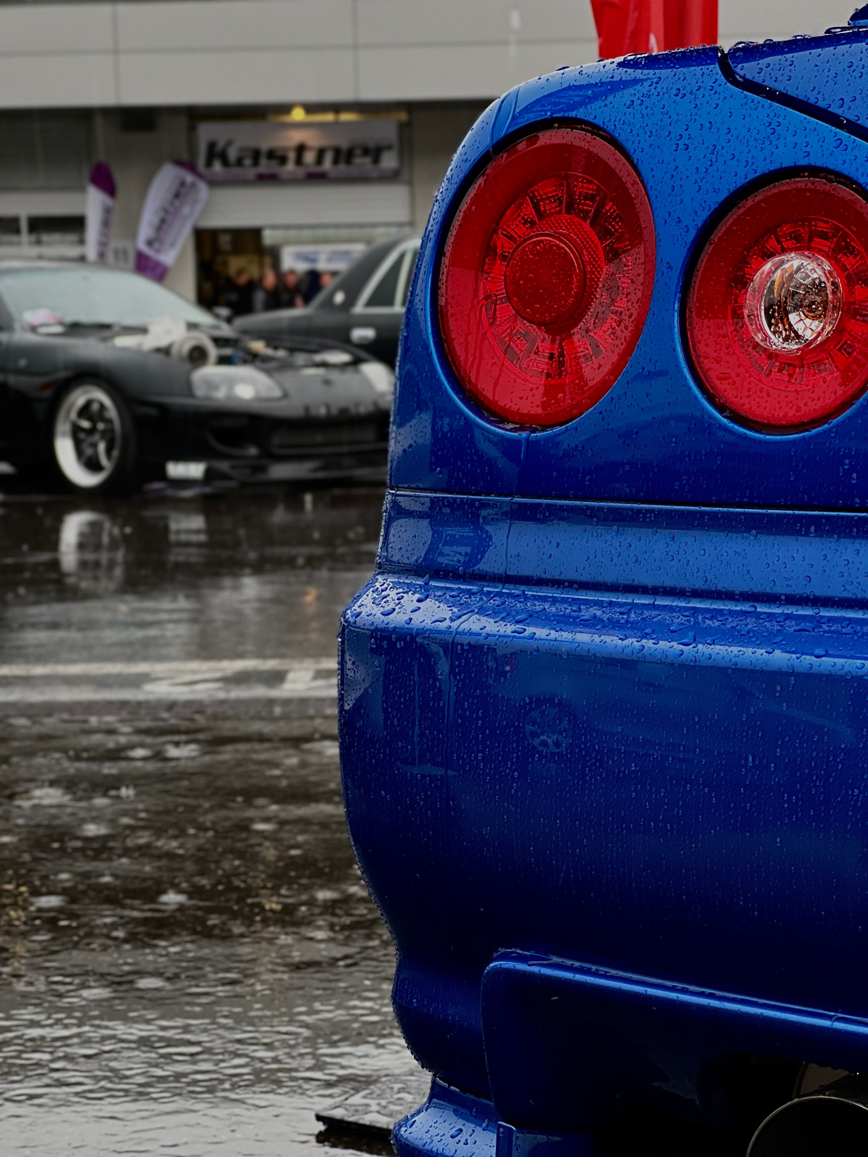Tail Light of a Blue Car · Free Stock Photo
