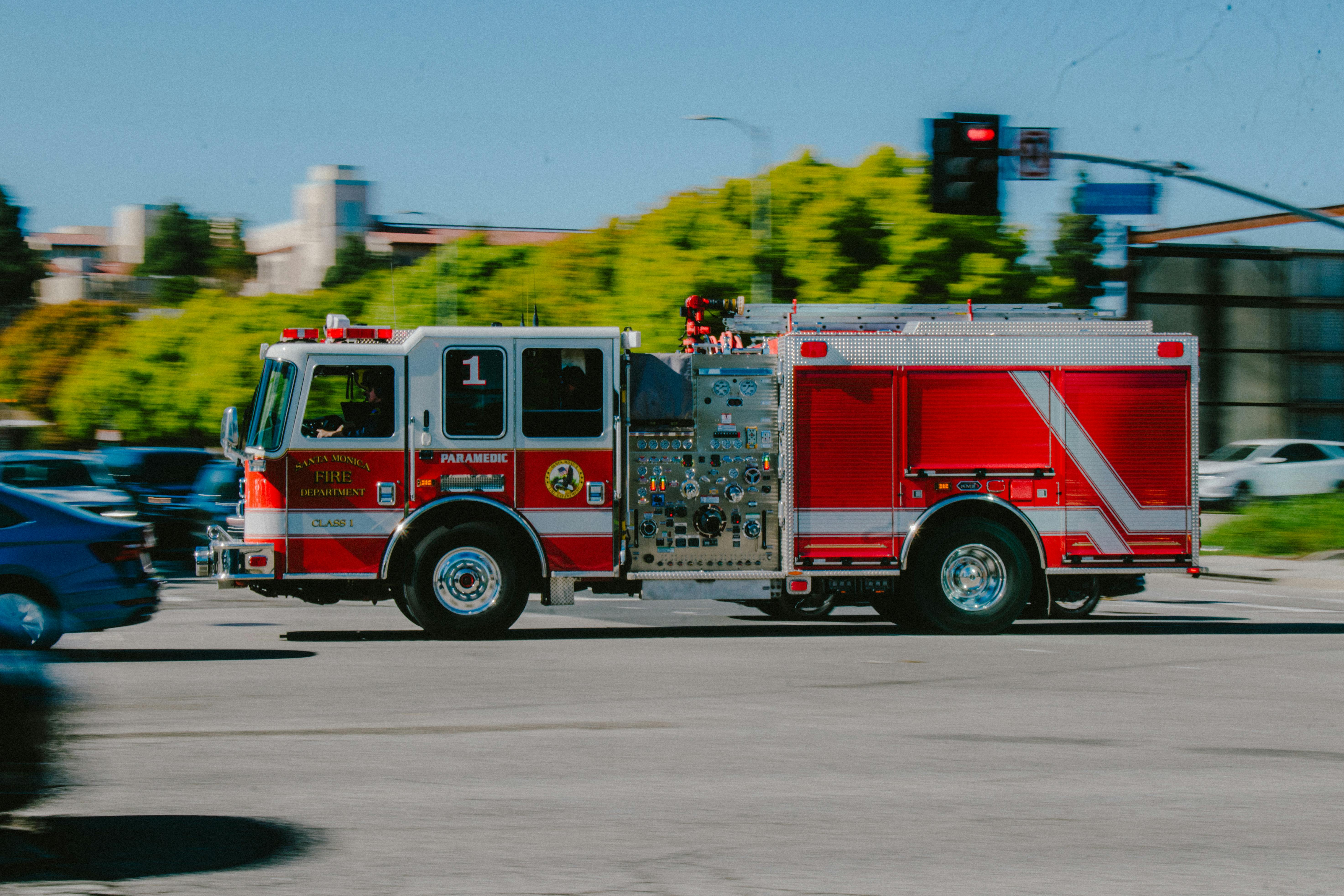 Fire Engine on Street · Free Stock Photo