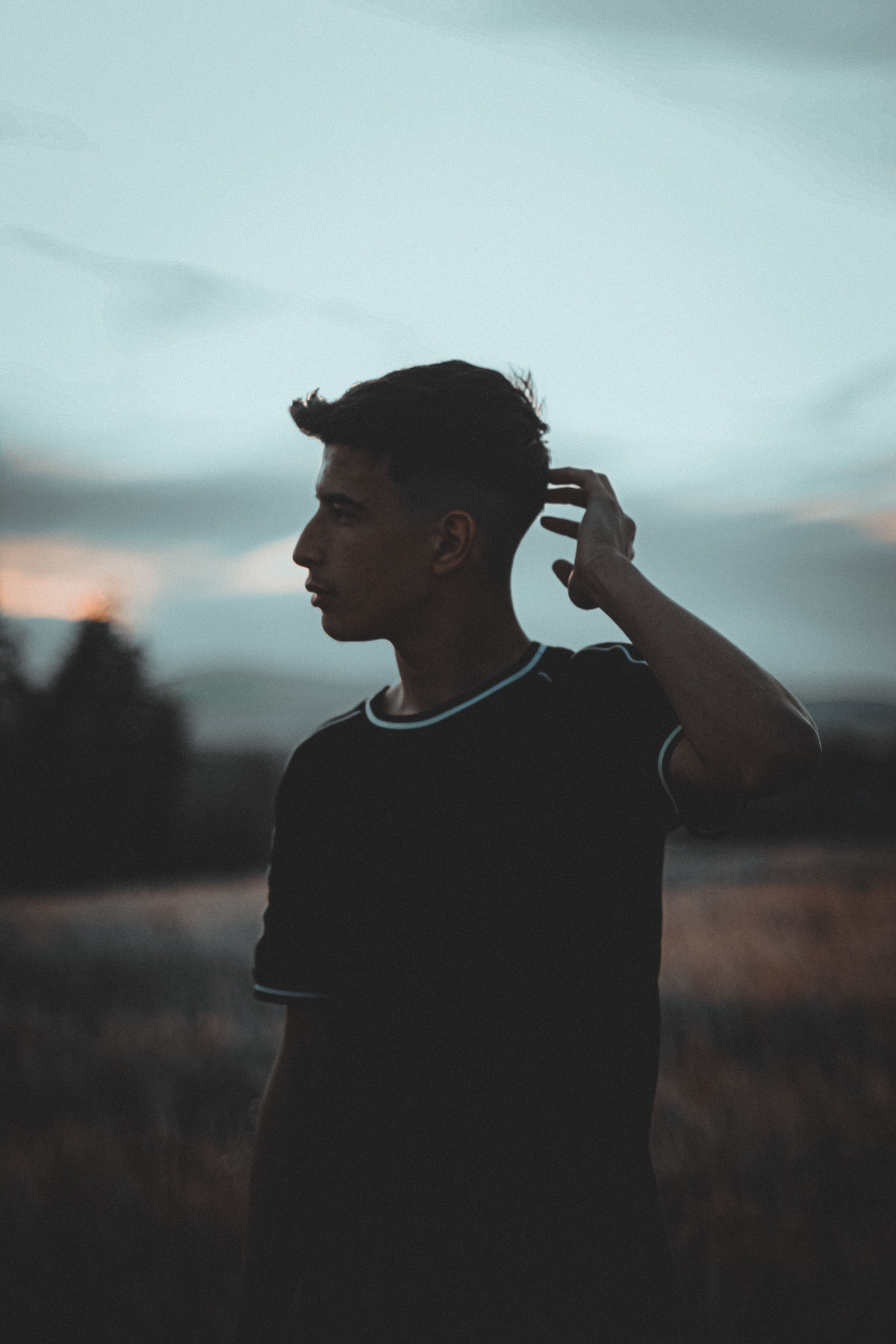 Man in T-shirt at Dusk · Free Stock Photo