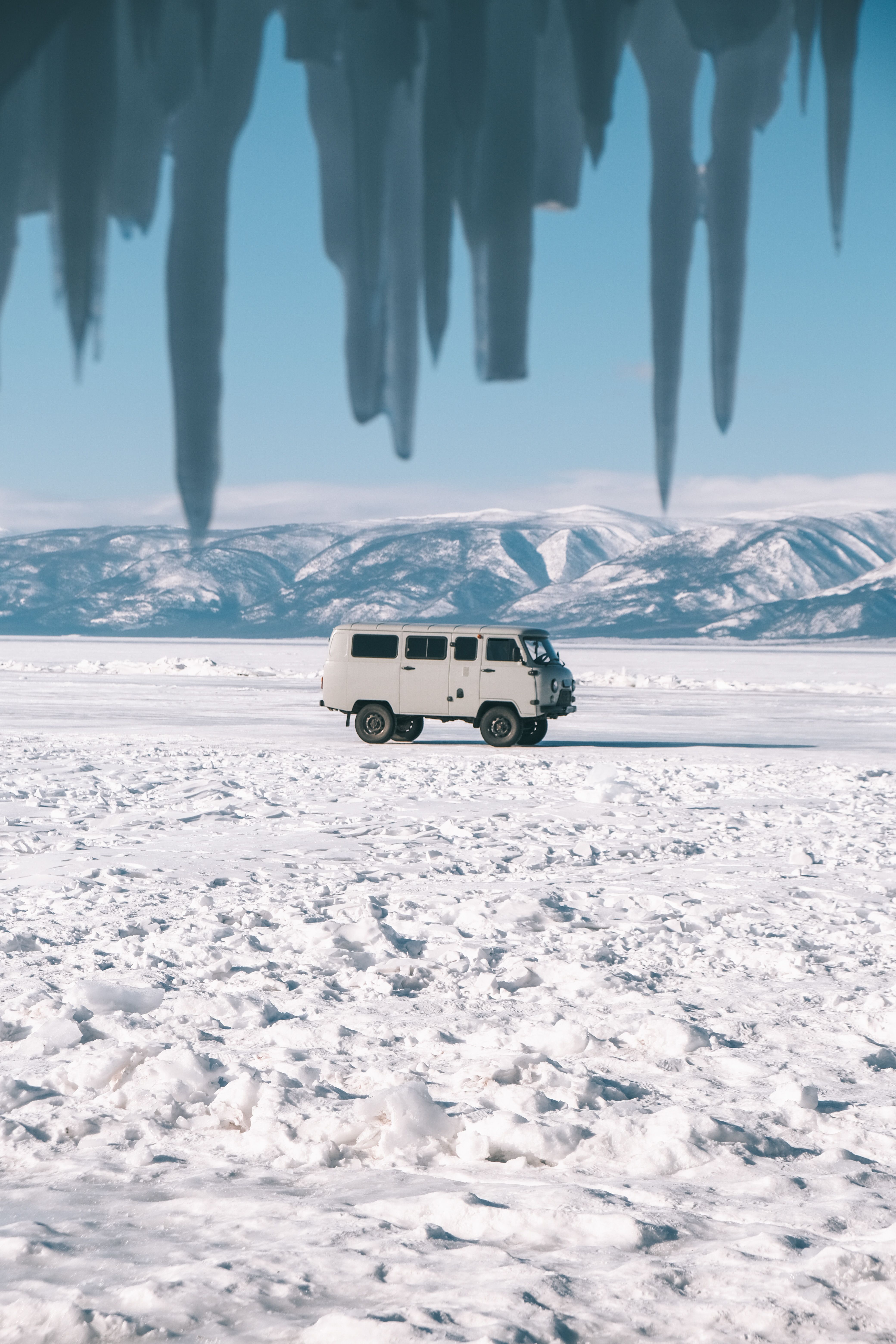 UAZ Van in Snow · Free Stock Photo