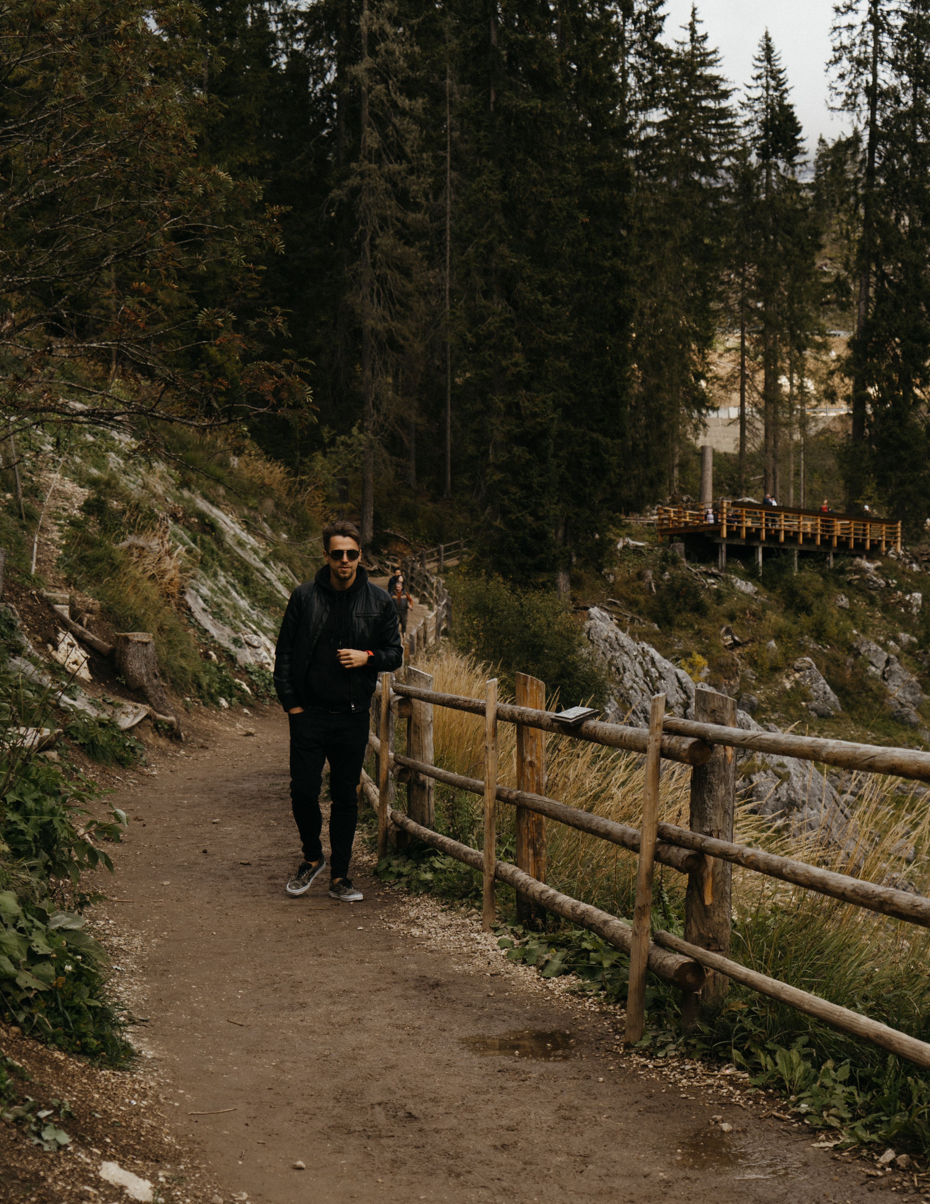 Man Walking on Footpath in Forest · Free Stock Photo