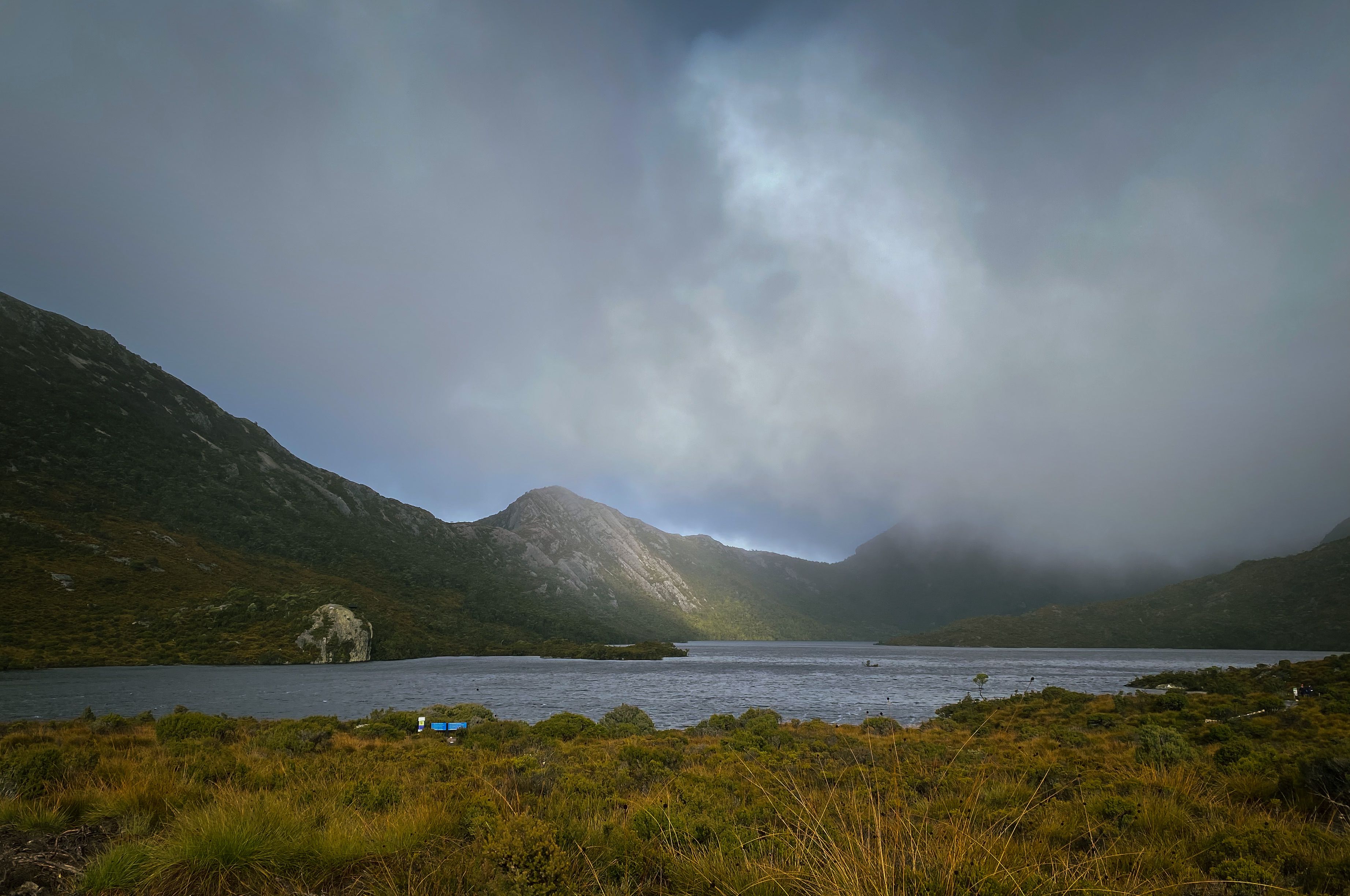 Rain Cloud over River and Mountains · Free Stock Photo