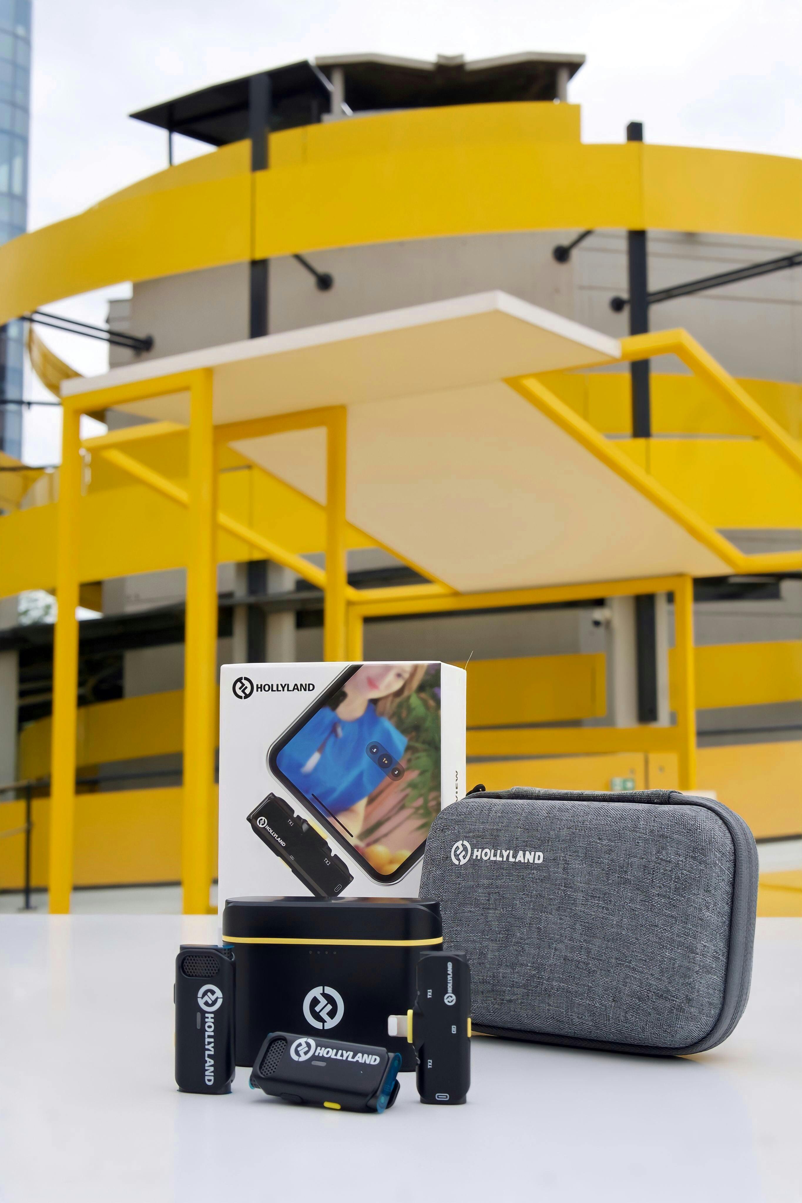 Camera in Box in Front of Yellow Construction · Free Stock Photo