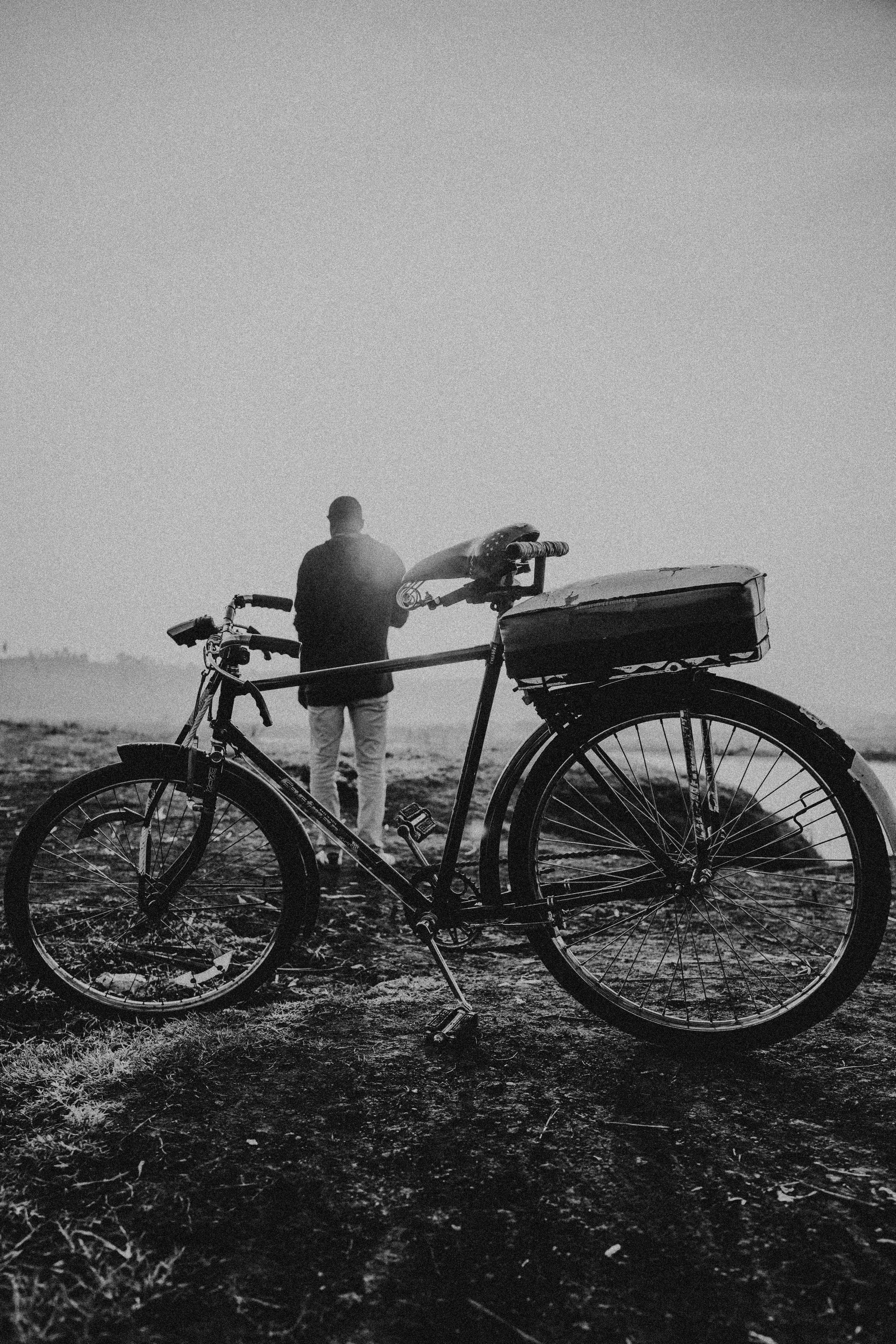 Bike Behind Man · Free Stock Photo
