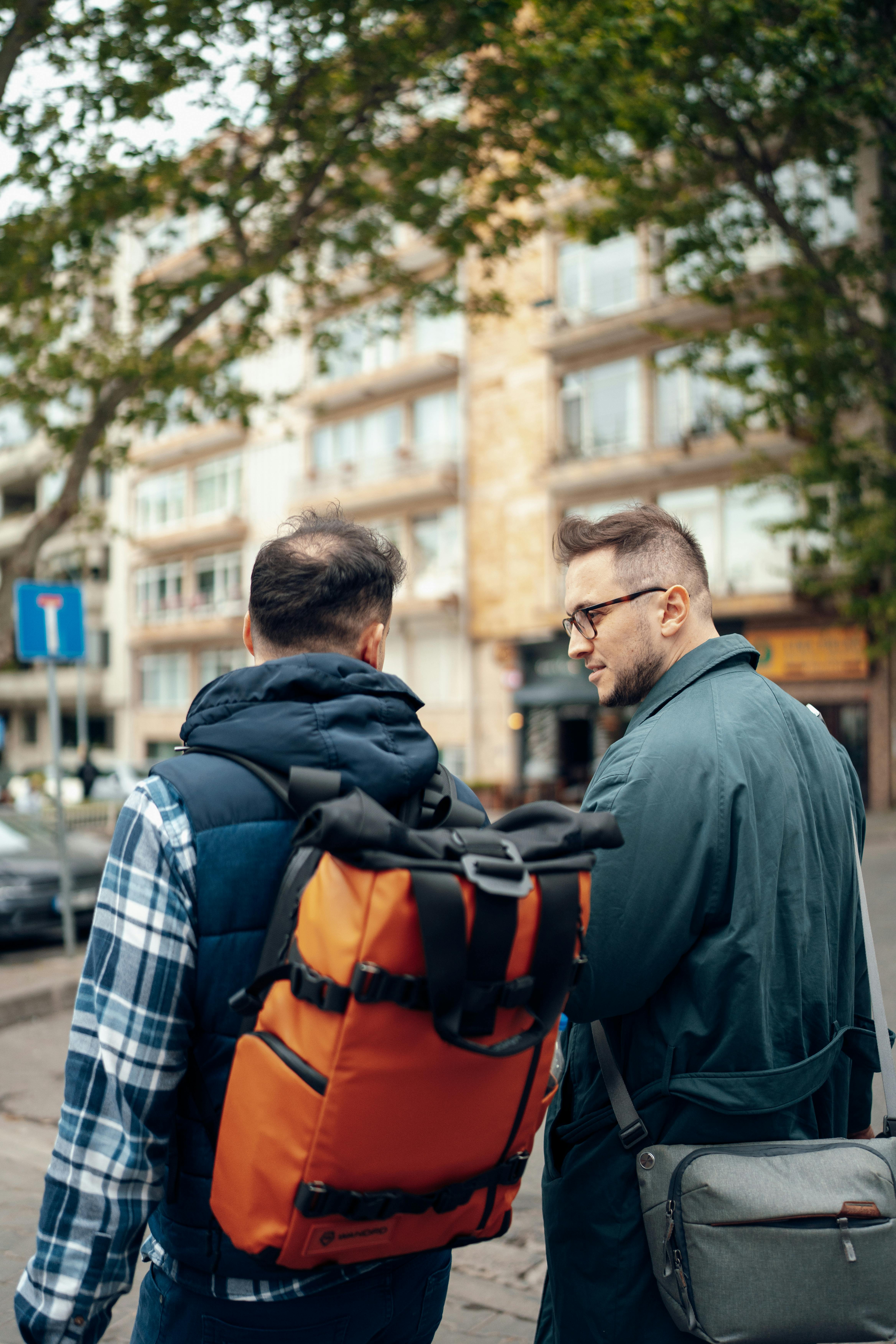 Back View of Man in Backpack · Free Stock Photo