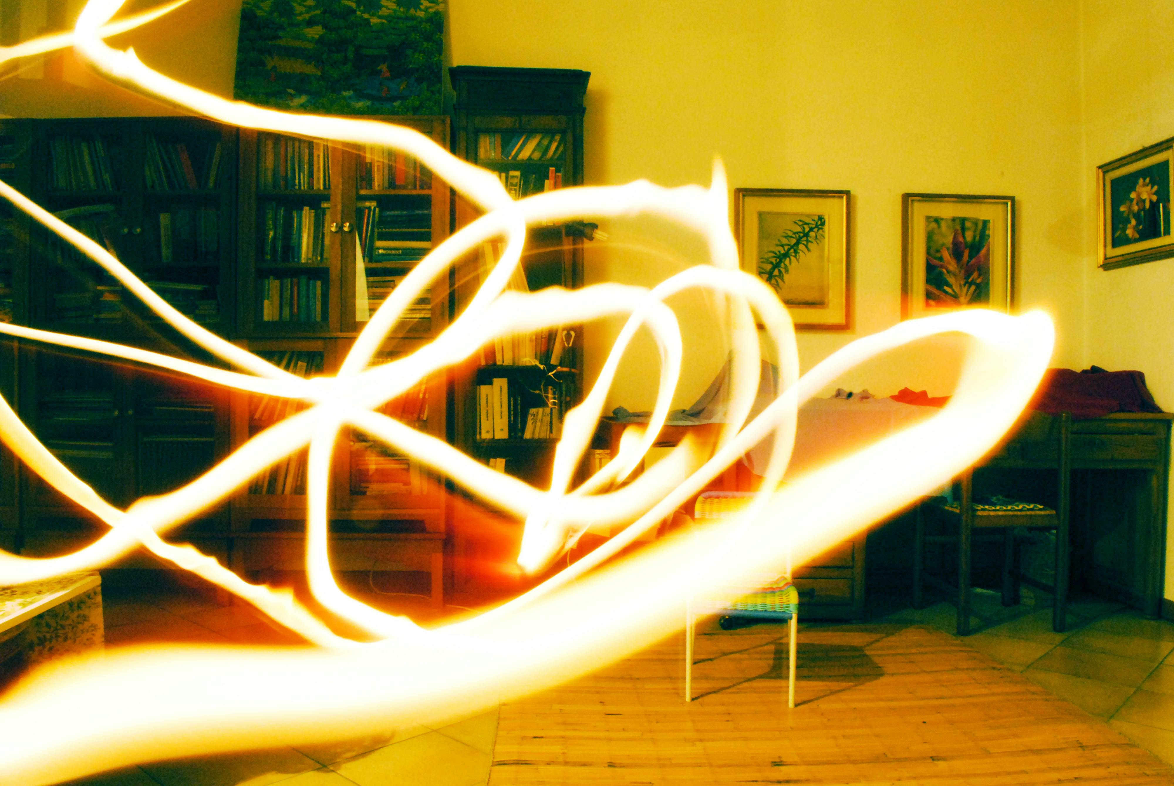 Neon Light in a Vintage Living Room · Free Stock Photo