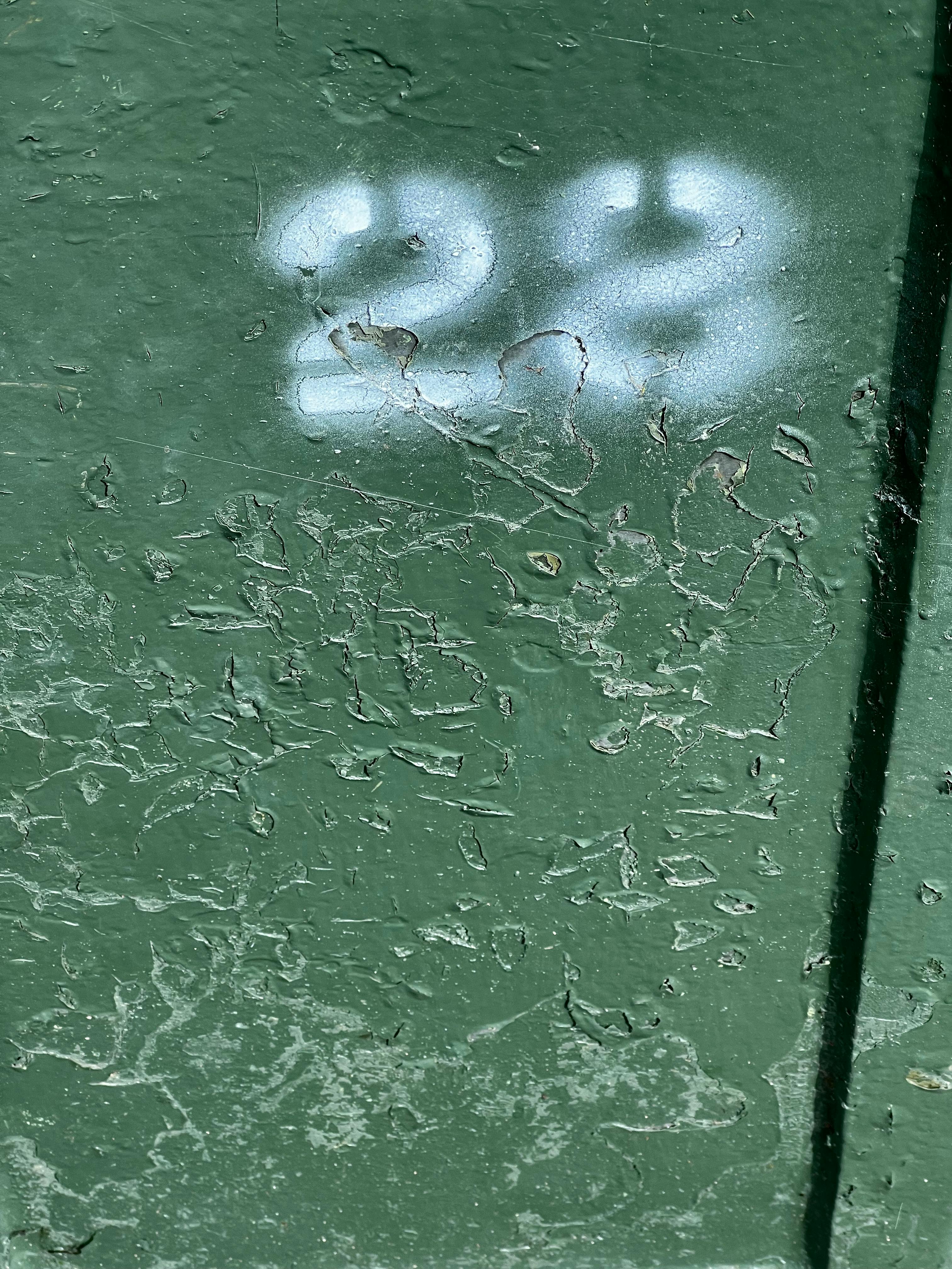 Spray Number on Green Wall · Free Stock Photo