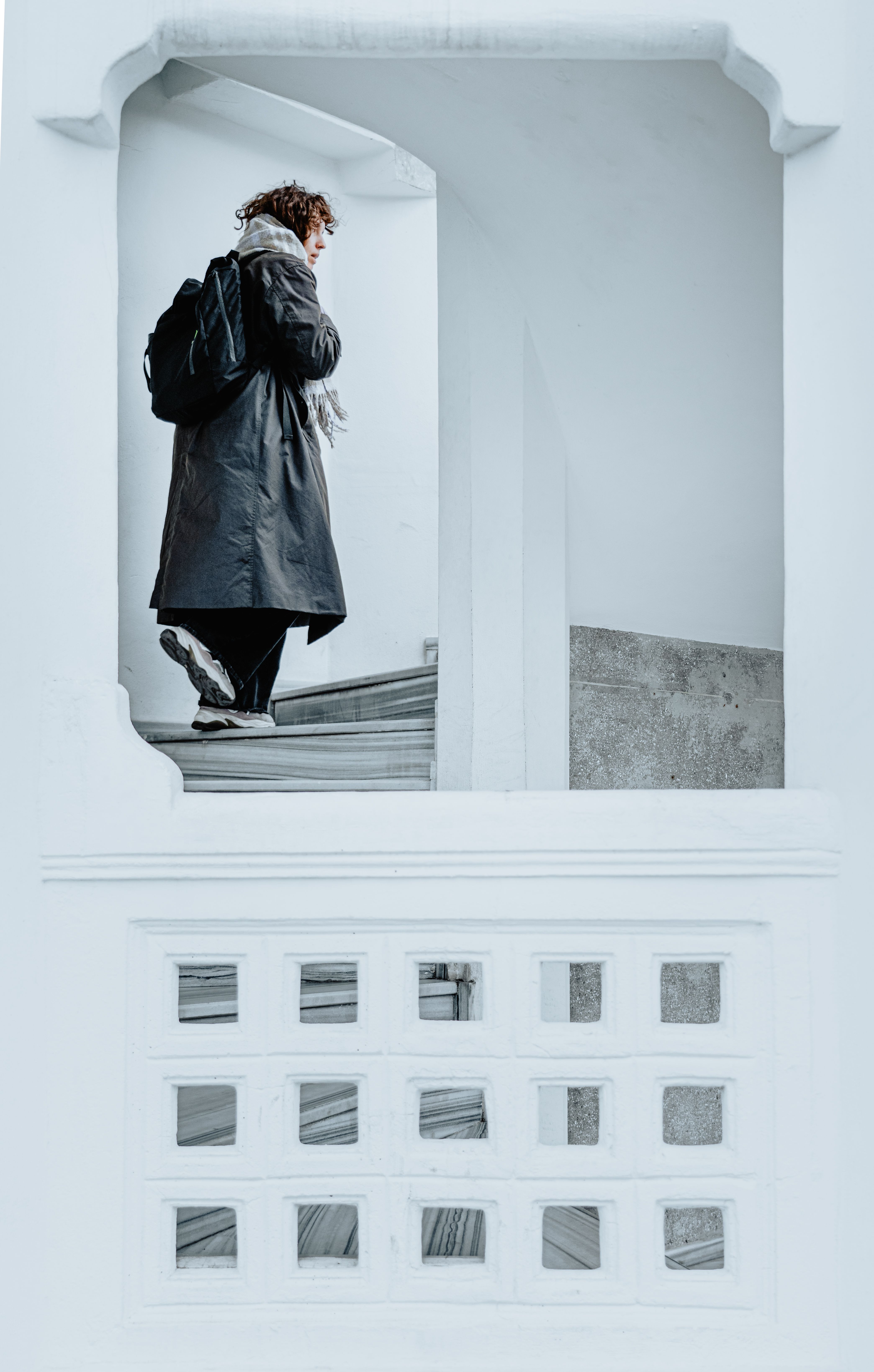Woman Walking Upstairs · Free Stock Photo