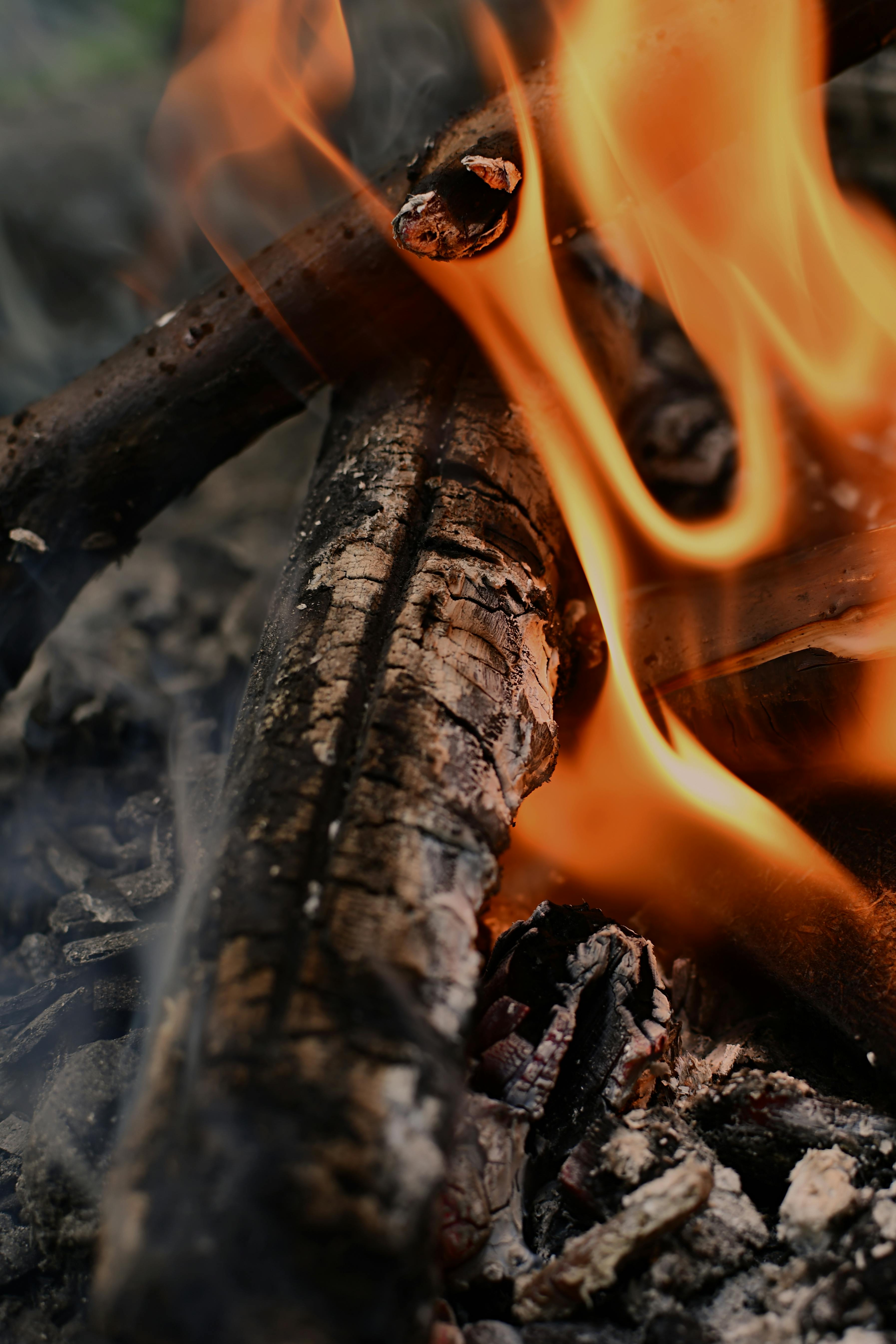 Fire in Black Metal Fire Pit · Free Stock Photo