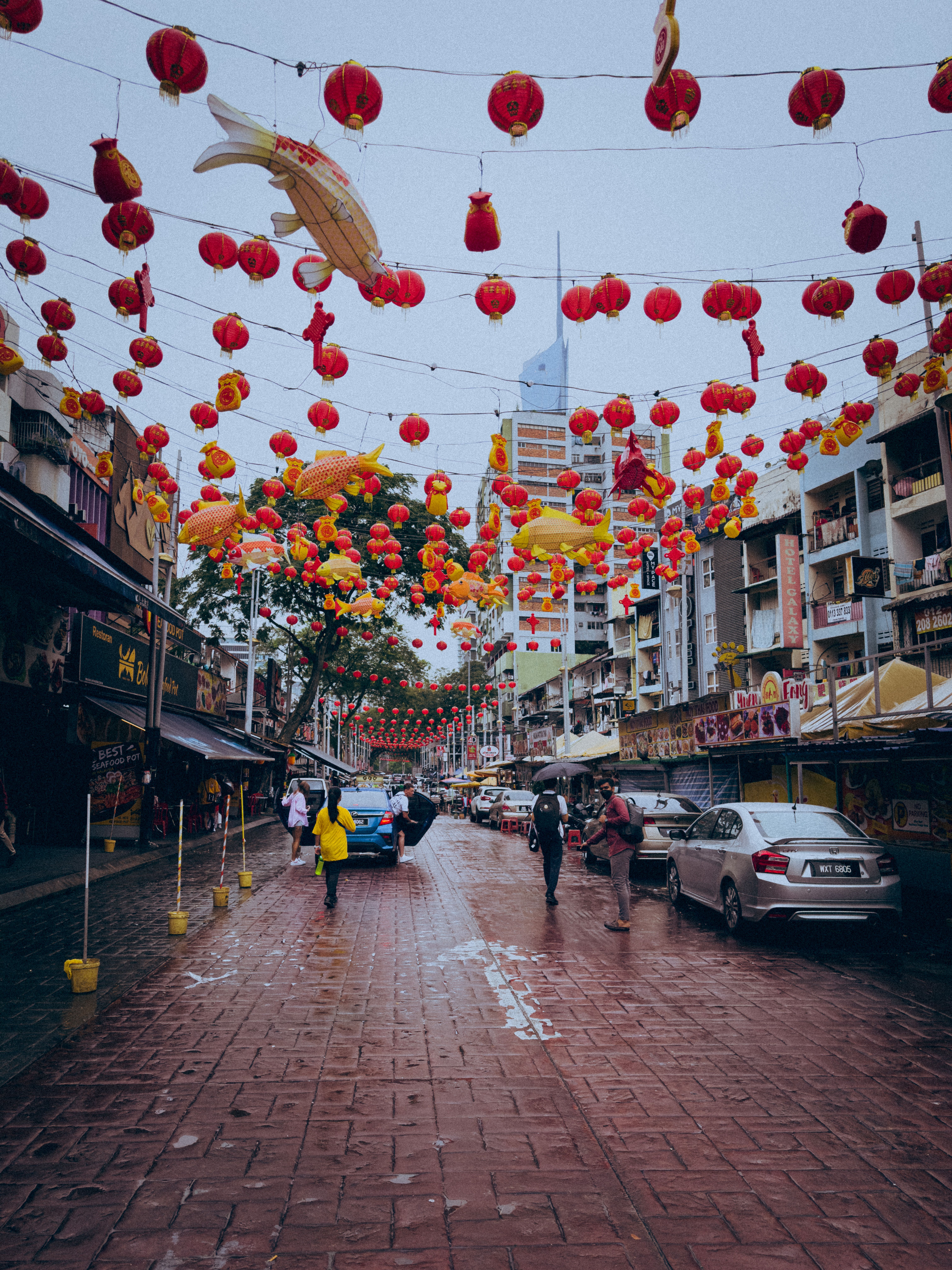 Decorations over Street in City · Free Stock Photo