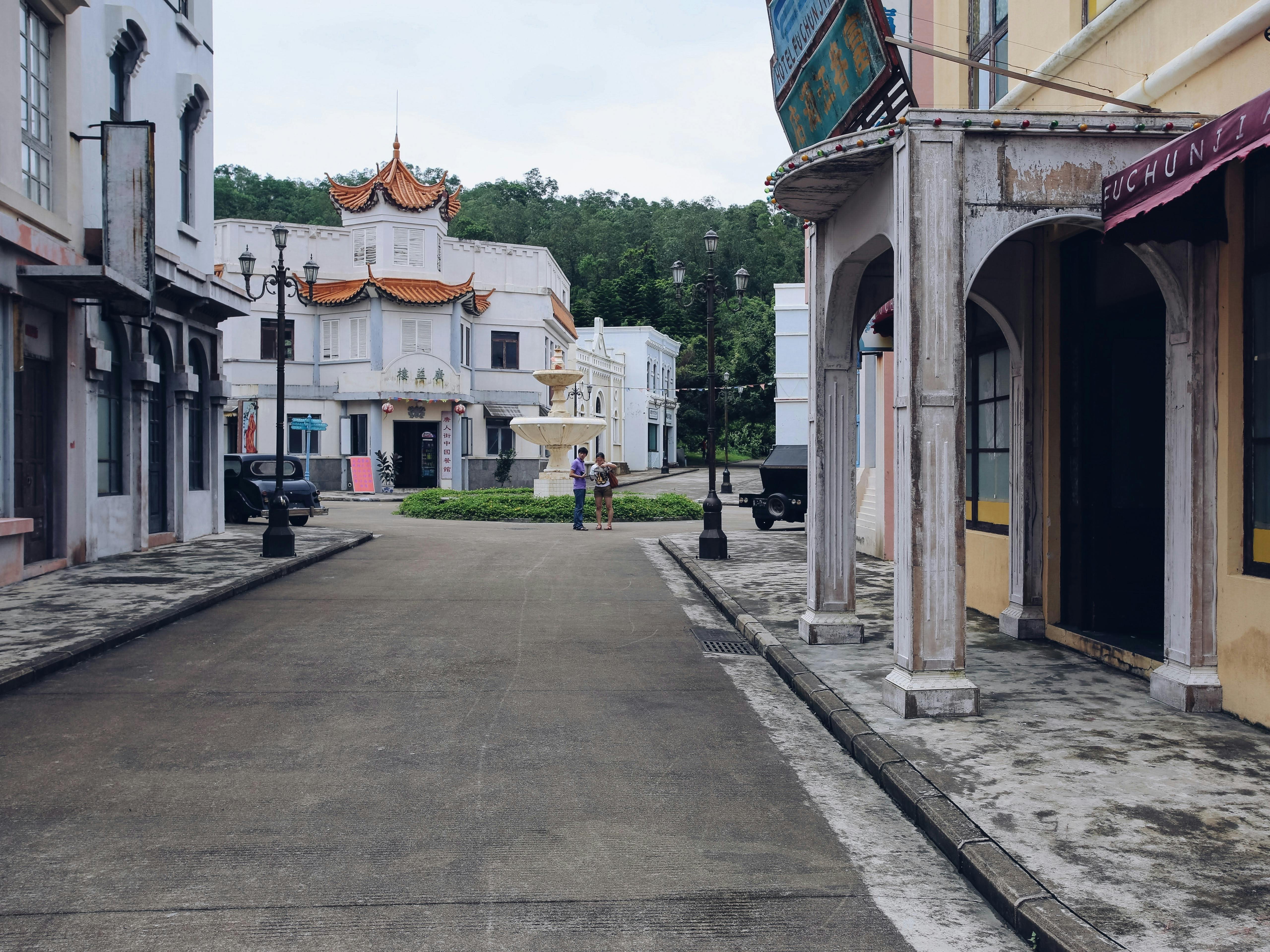 A Street and Traditional Buildings in a Town · Free Stock Photo