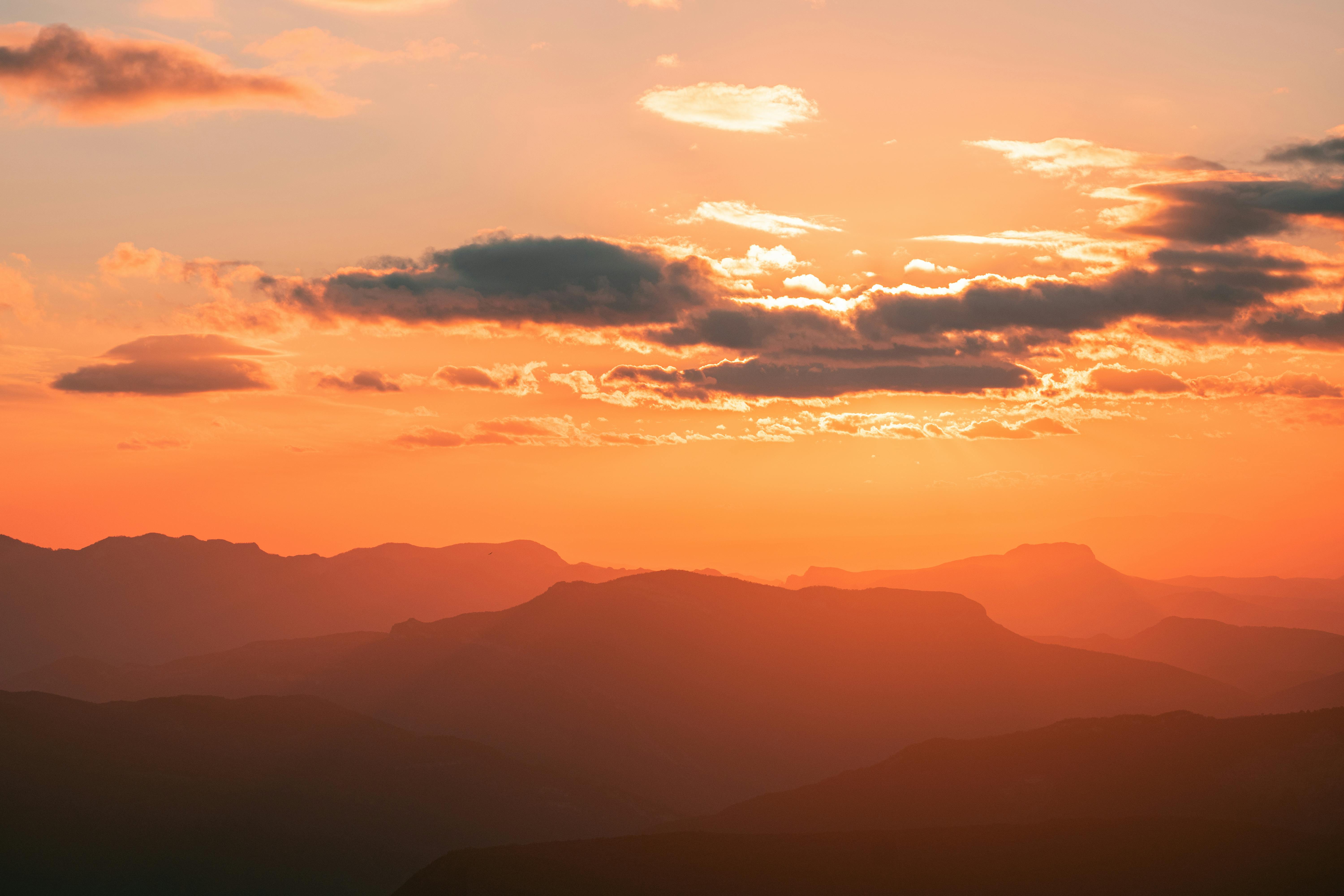 Sunset over Hills · Free Stock Photo