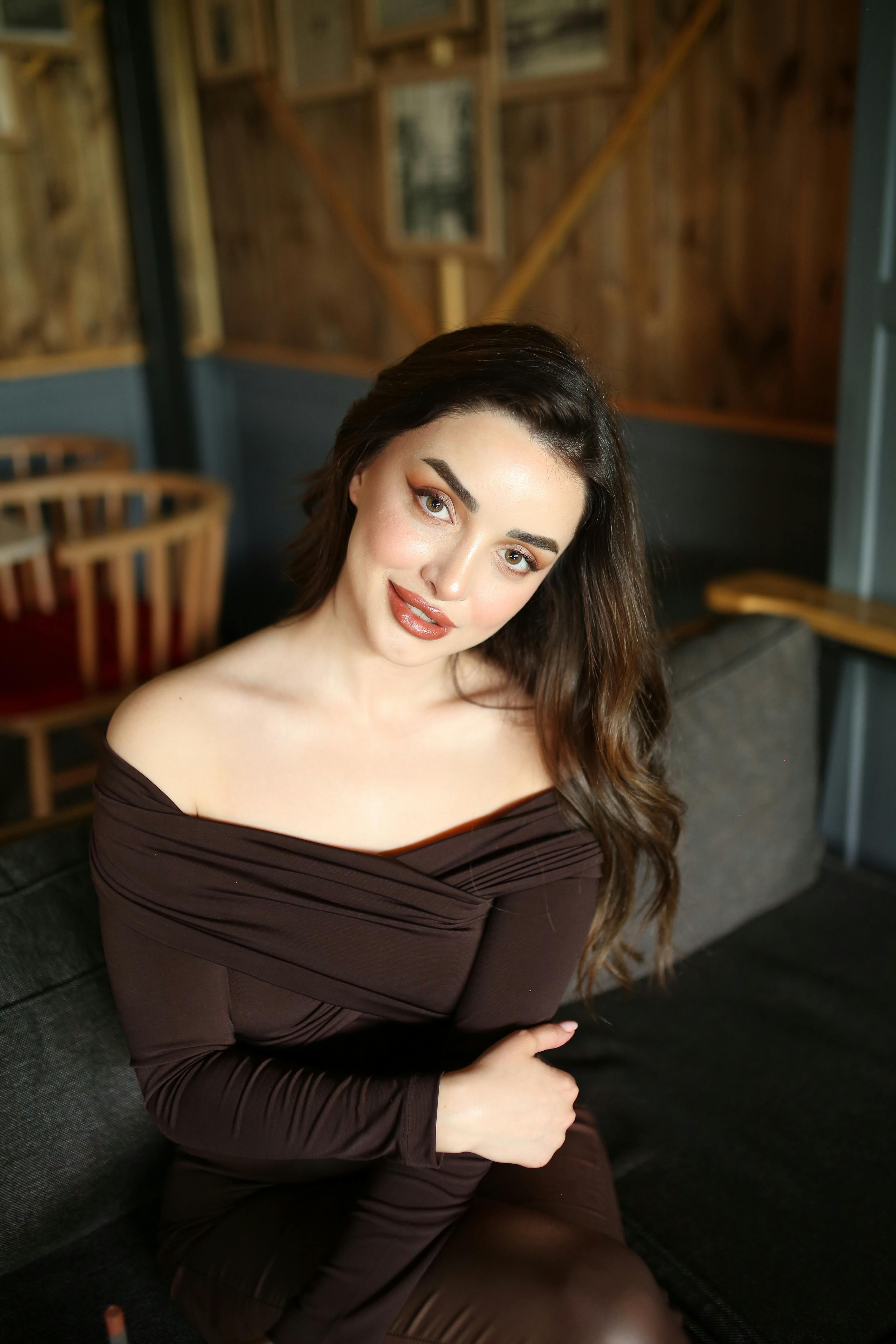 Pregnant Woman Posing in Red Clothes · Free Stock Photo