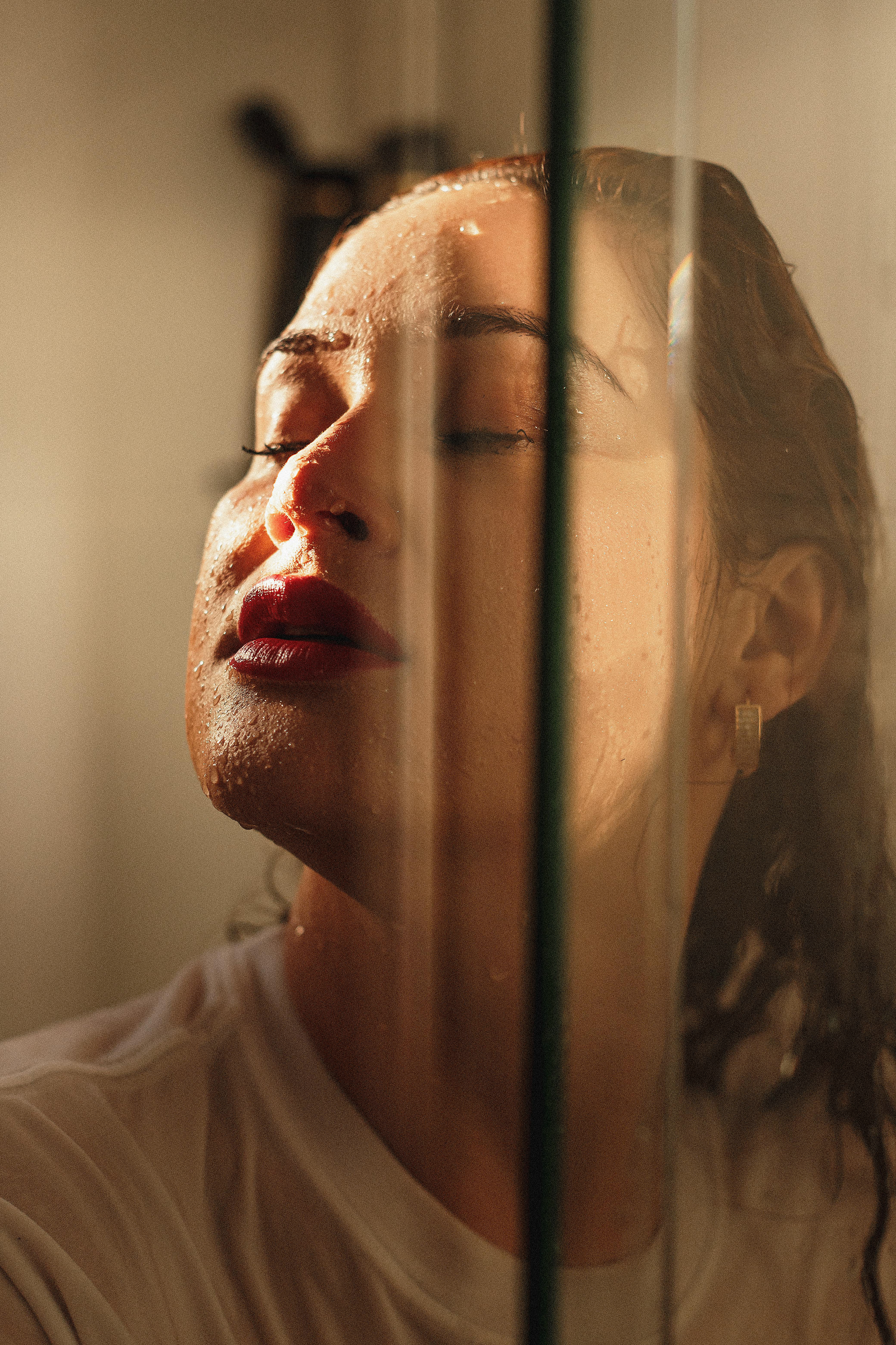 Portrait of Woman Standing under Shower · Free Stock Photo