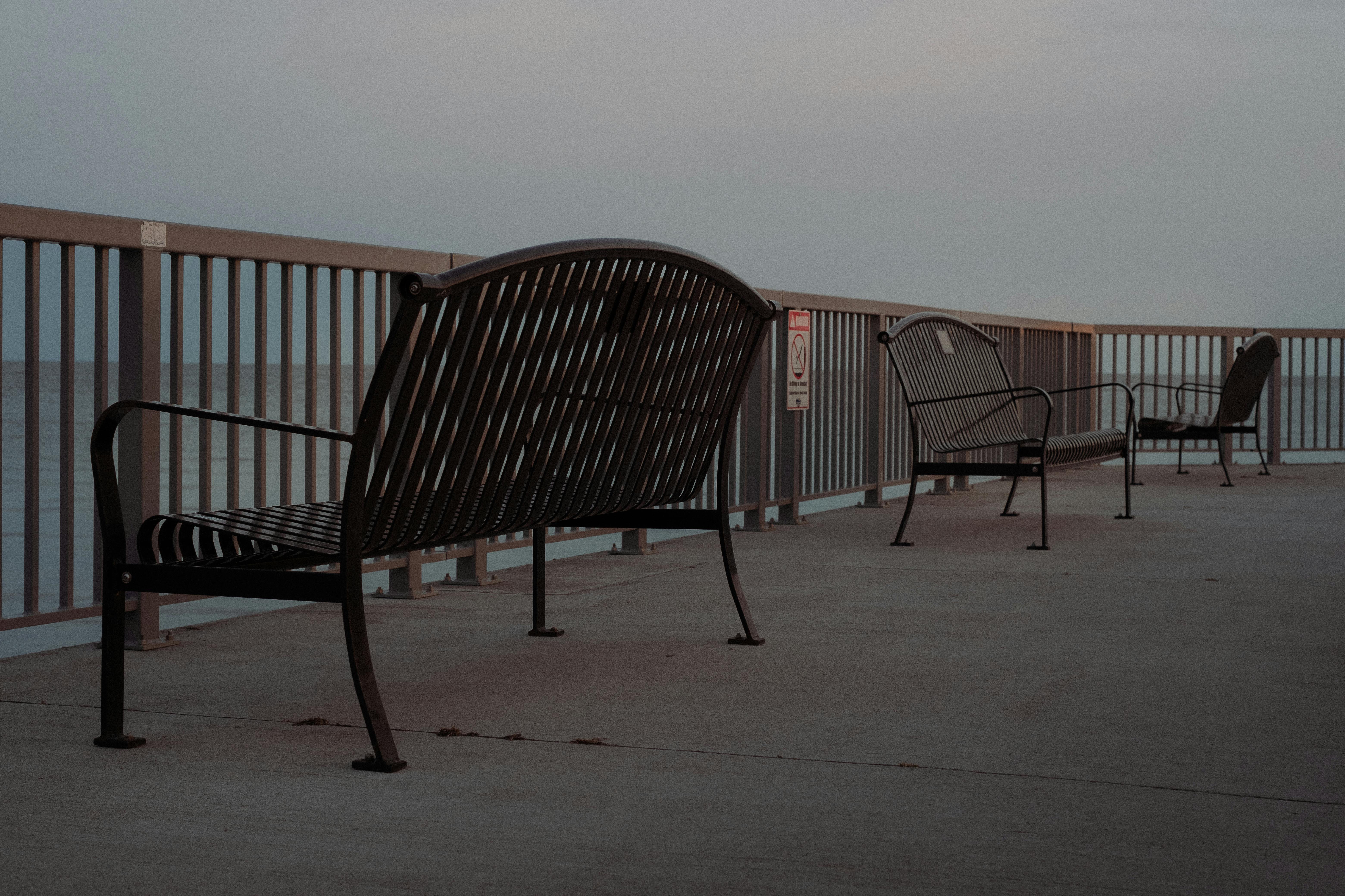 Benches on Promenade by Sea · Free Stock Photo