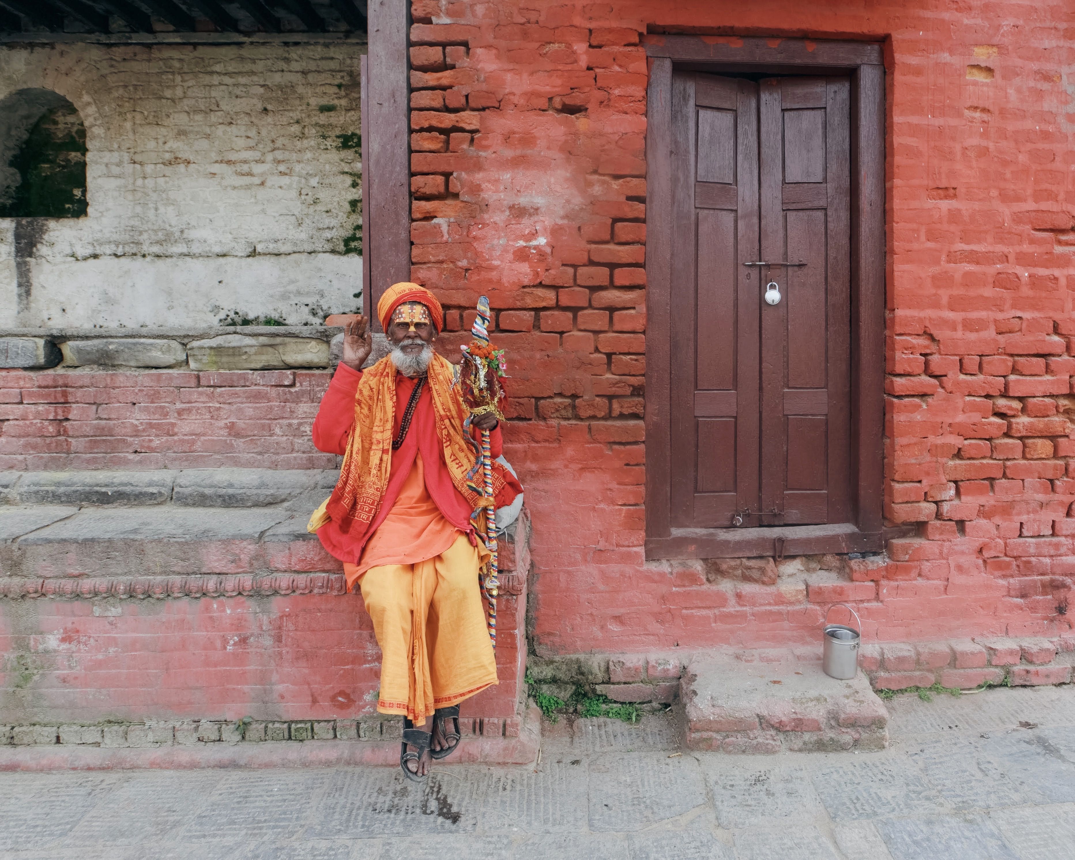 Happy Sadhu Greeting by Raised Hand · Free Stock Photo