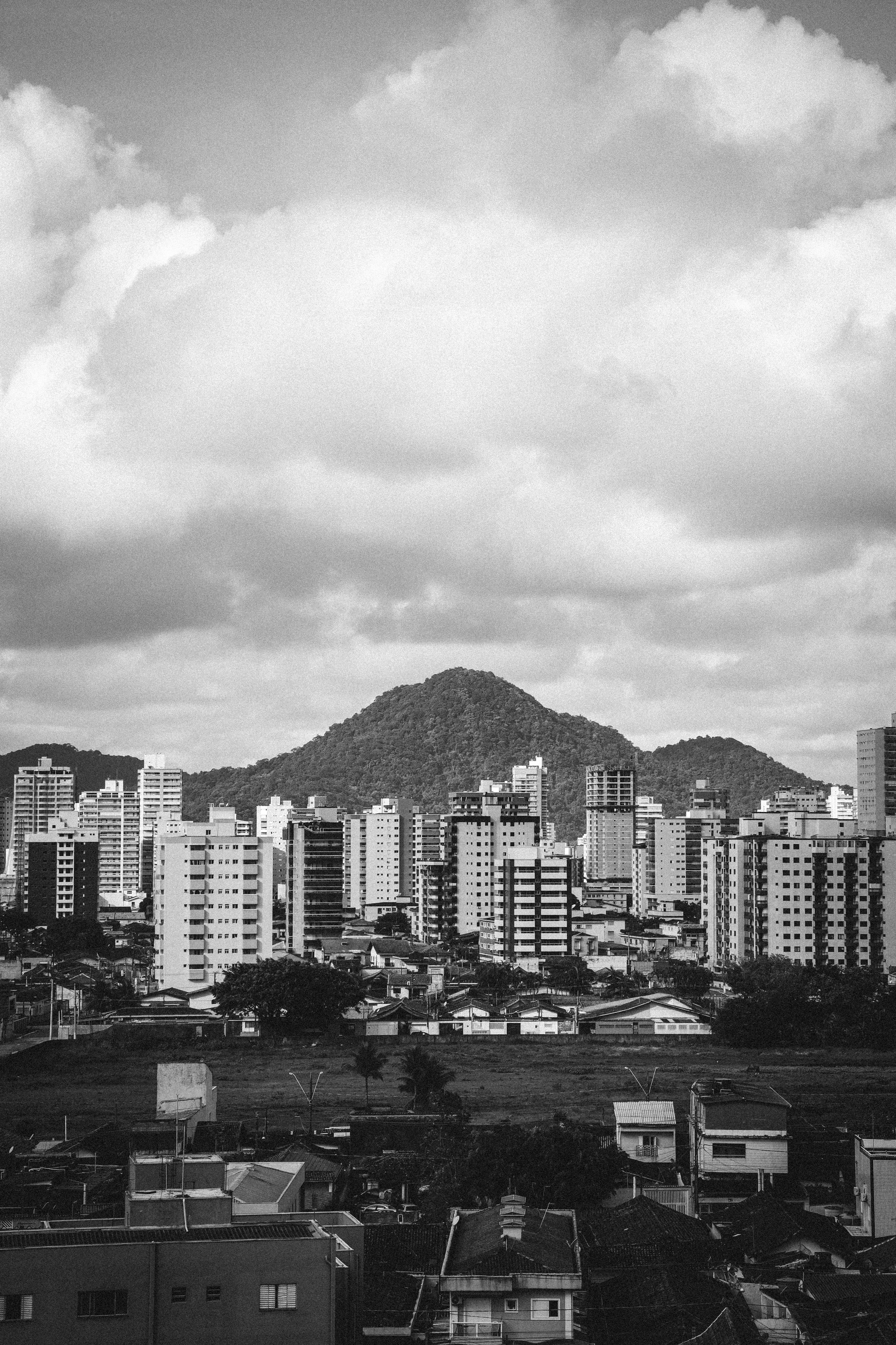 Modern Residential Buildings in a Town with the View of Mountains in ...