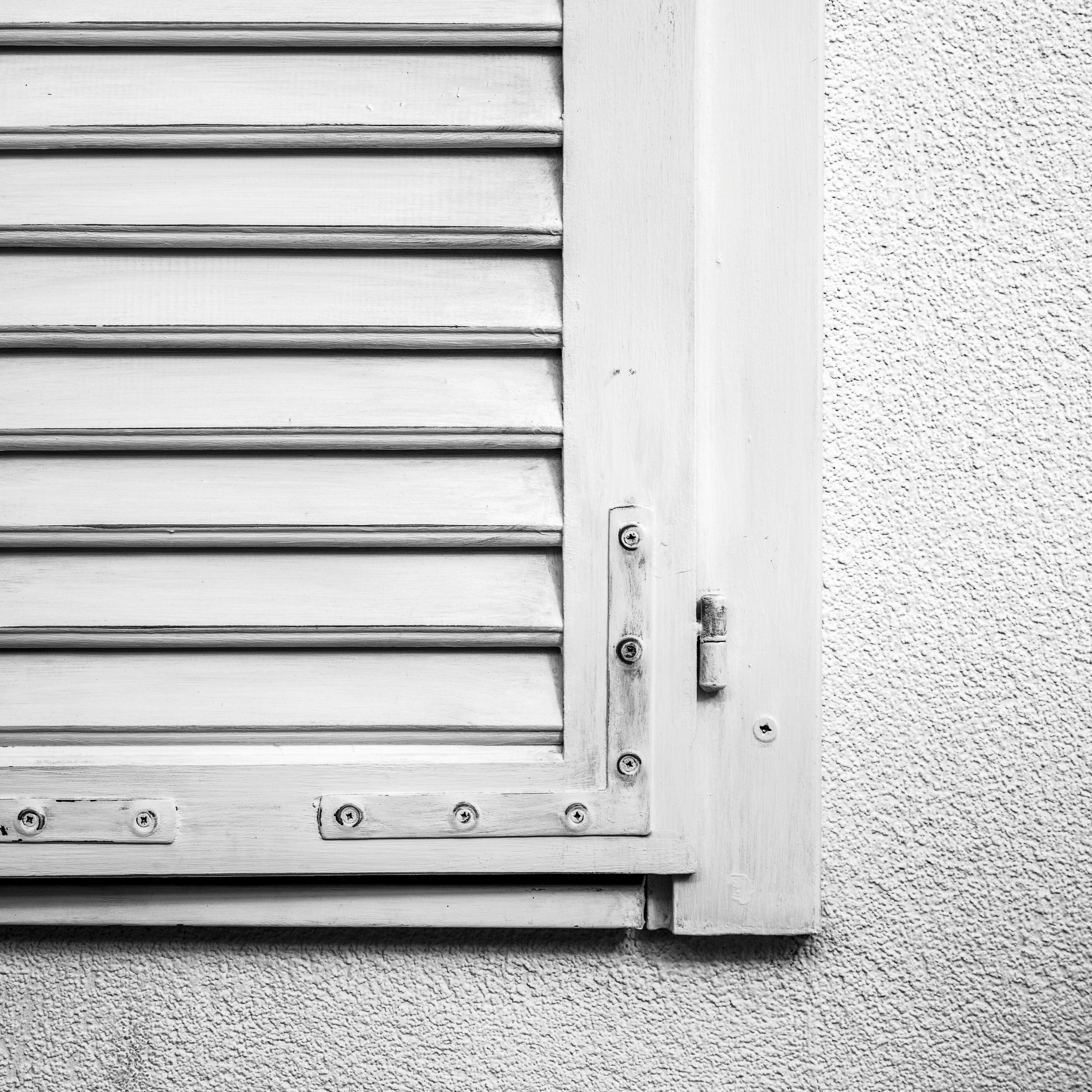 Closeup of a White Window Shutter · Free Stock Photo