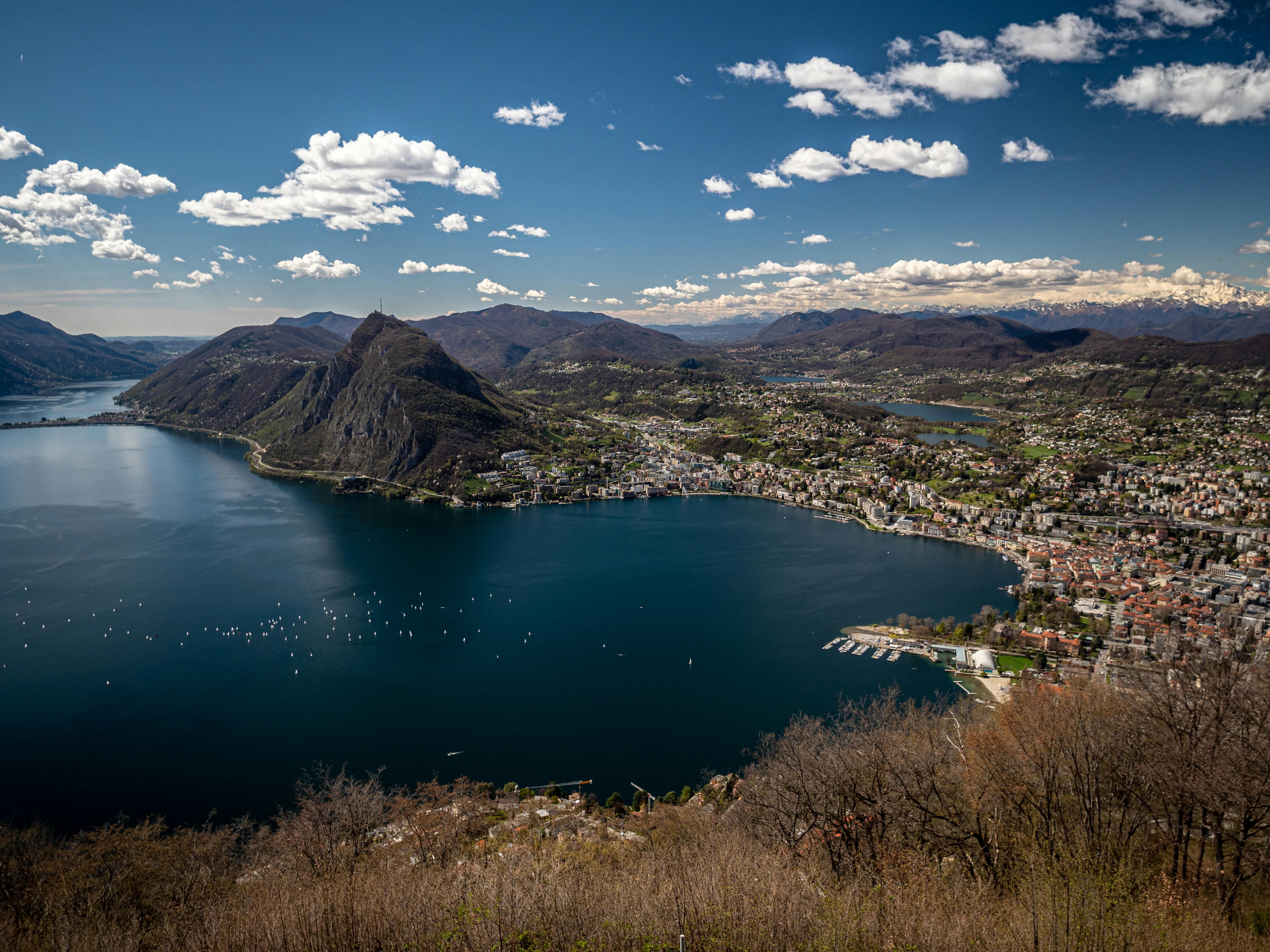 Lugano and Mount Bre · Free Stock Photo