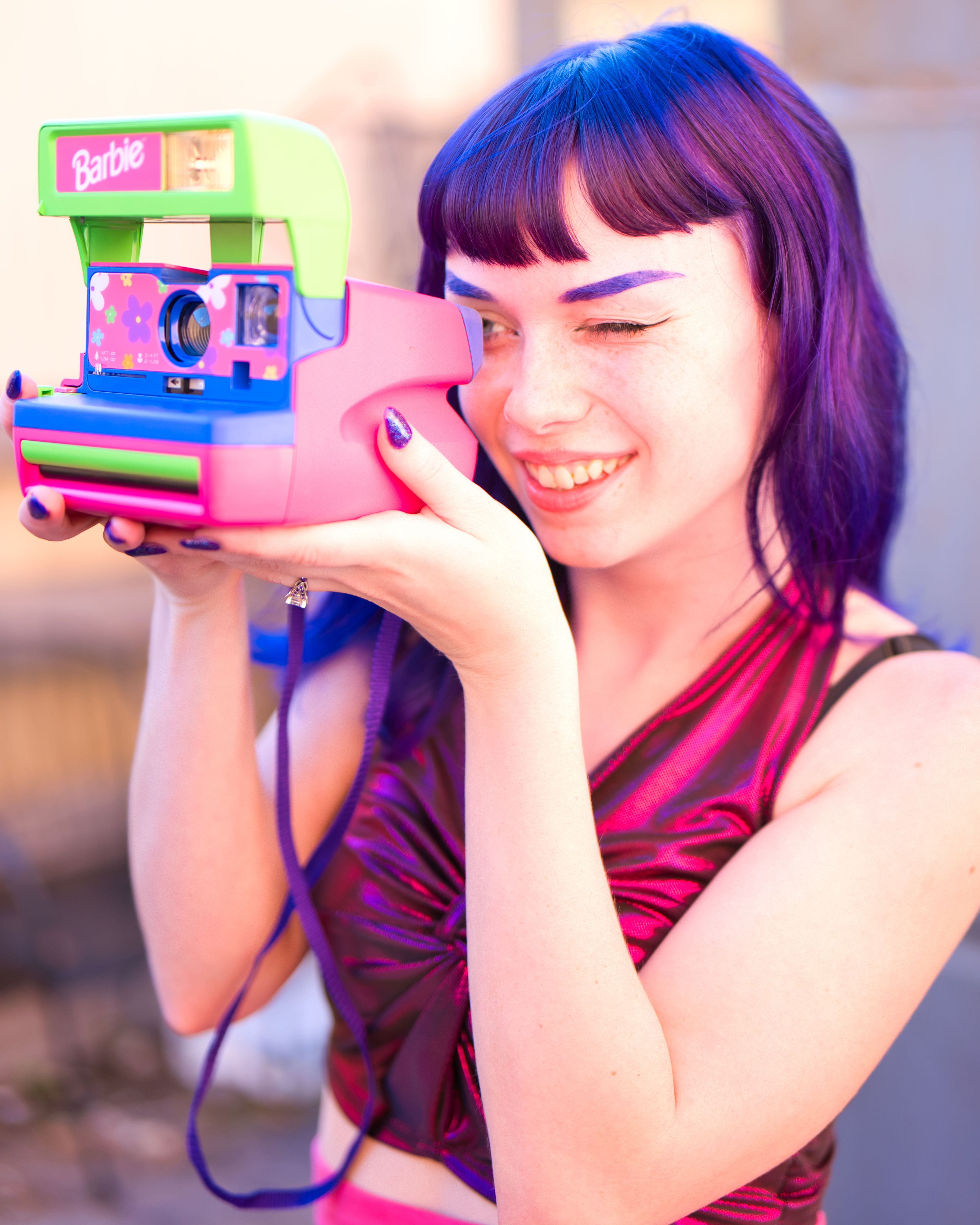 Woman Taking Pictures with Camera · Free Stock Photo