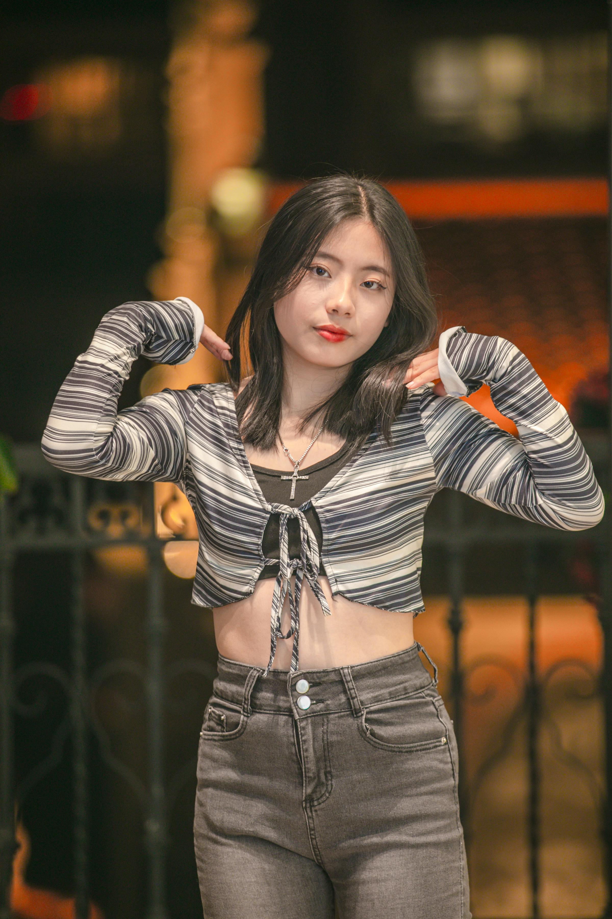 Woman in Bra Posing near Curtain · Free Stock Photo