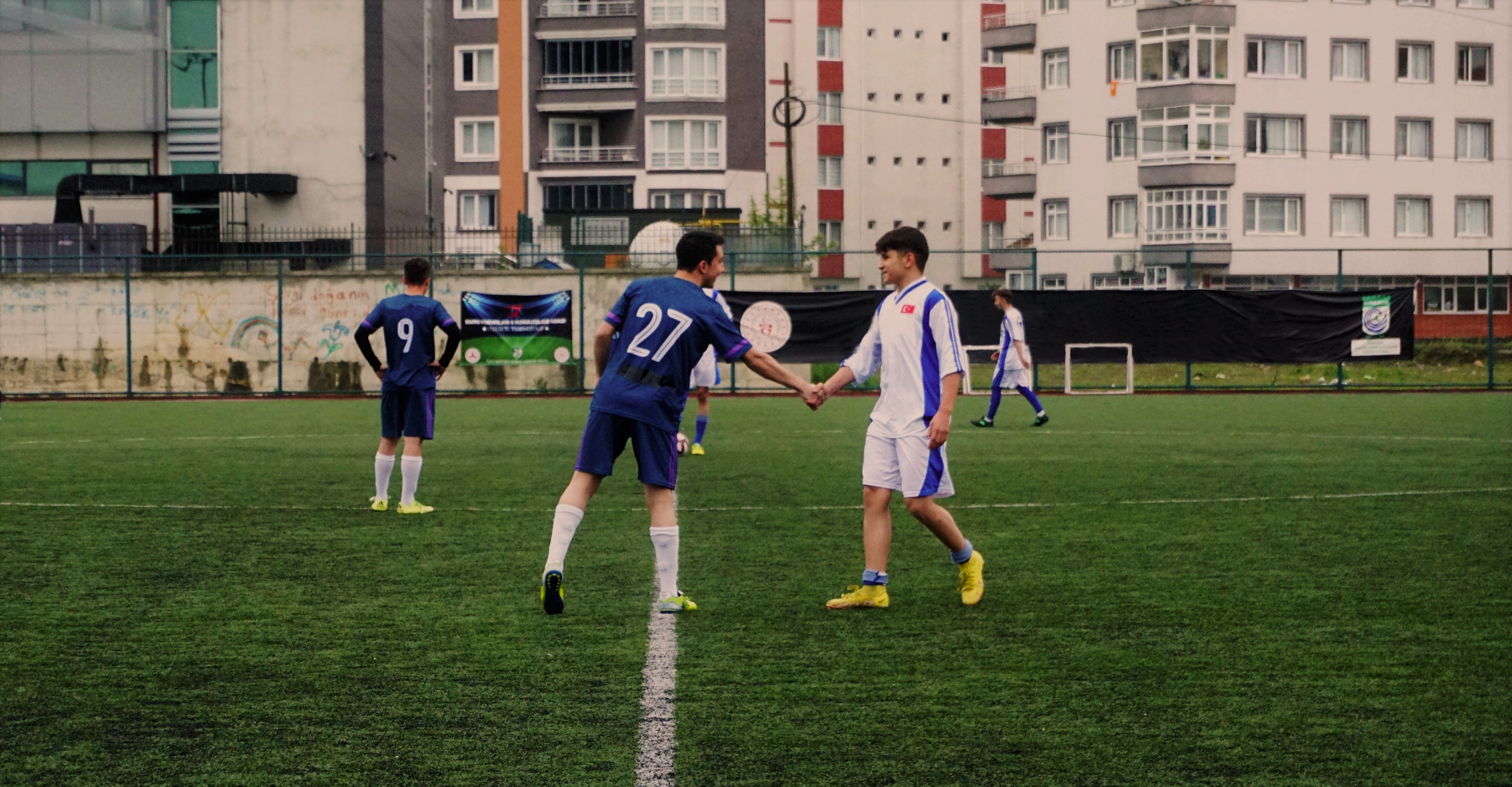 Soccer Players Shaking Hands · Free Stock Photo