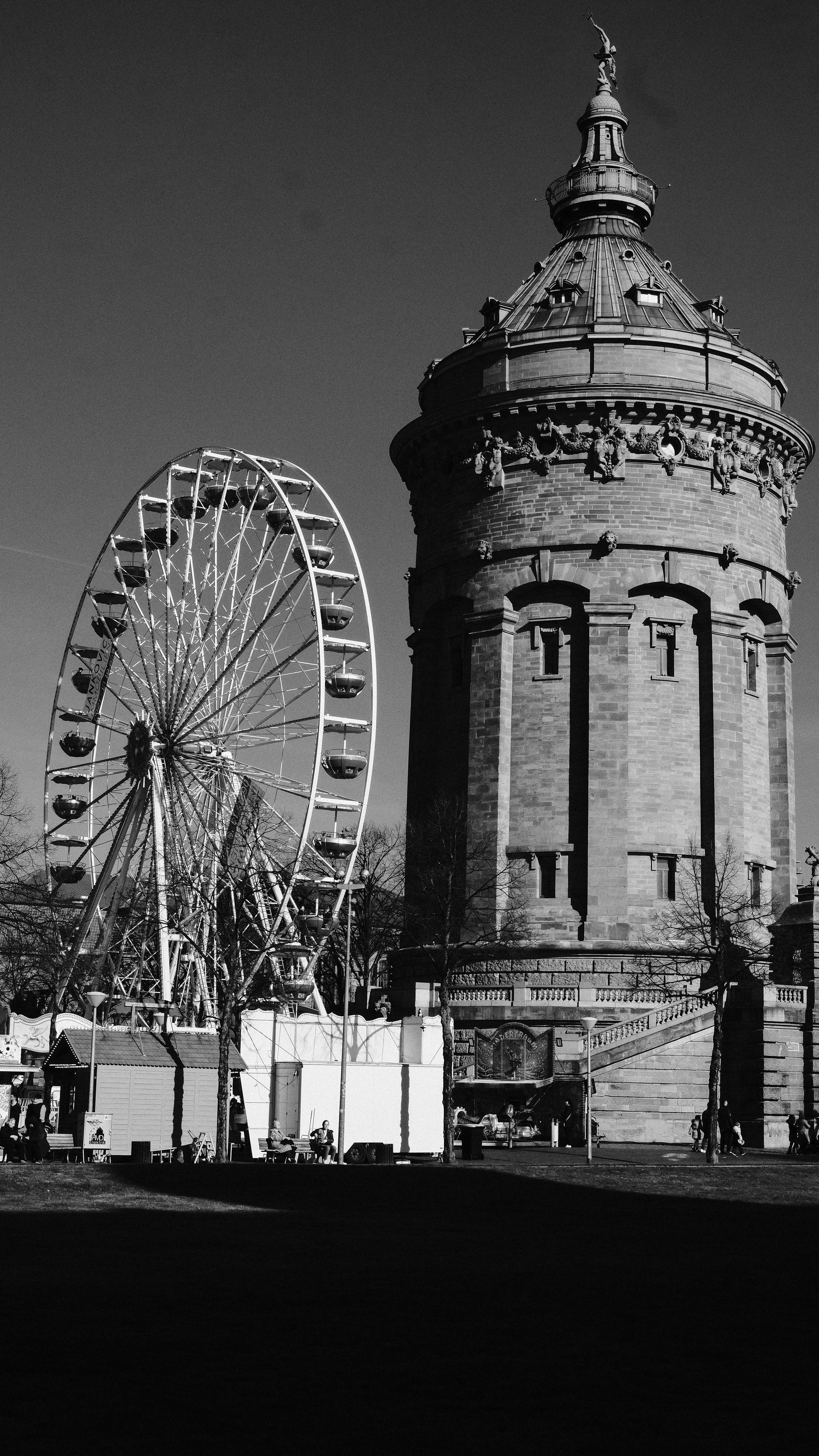 Ferris Wheel near Water Tower in Mannheim · Free Stock Photo