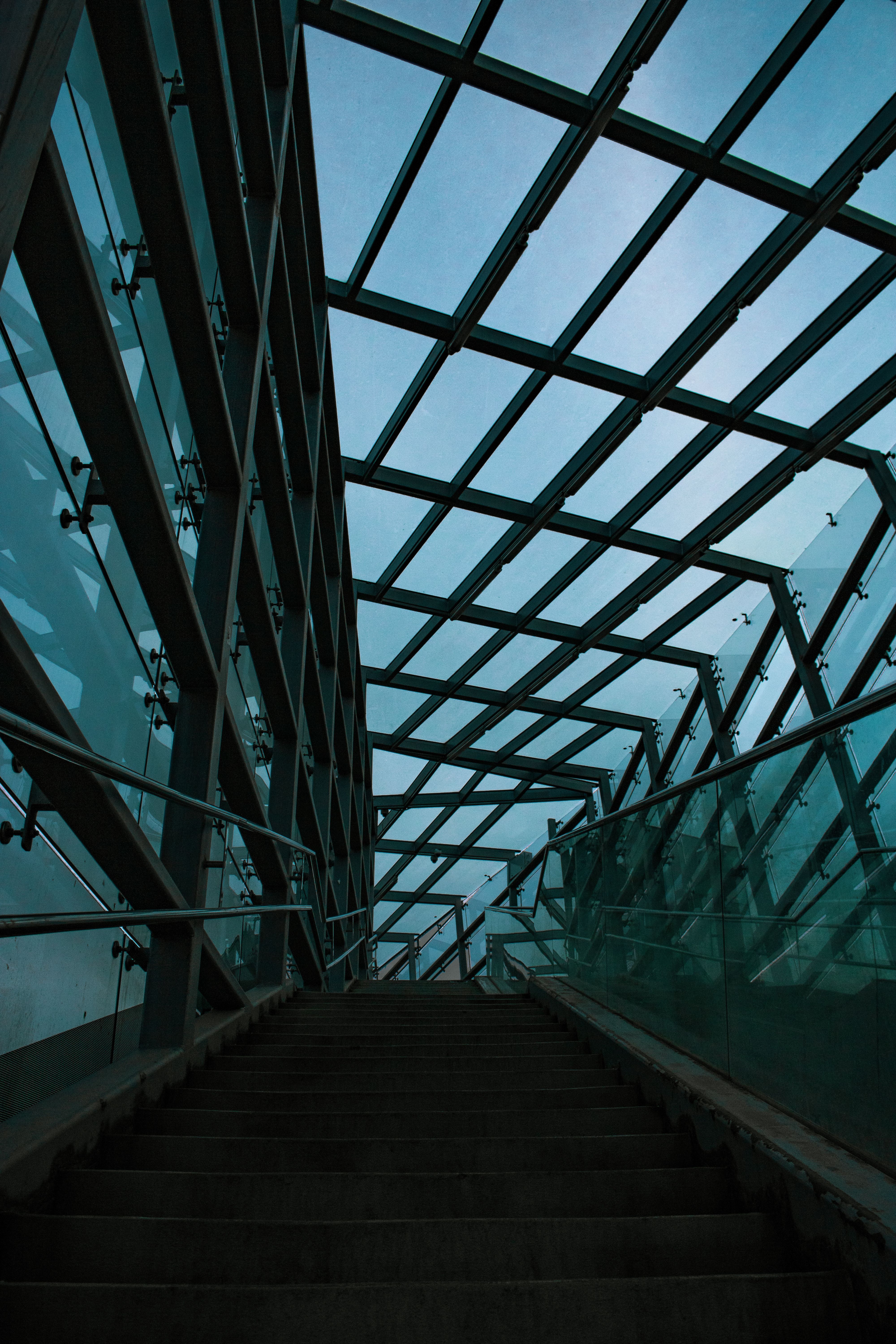 Glass Ceiling over Stairs · Free Stock Photo