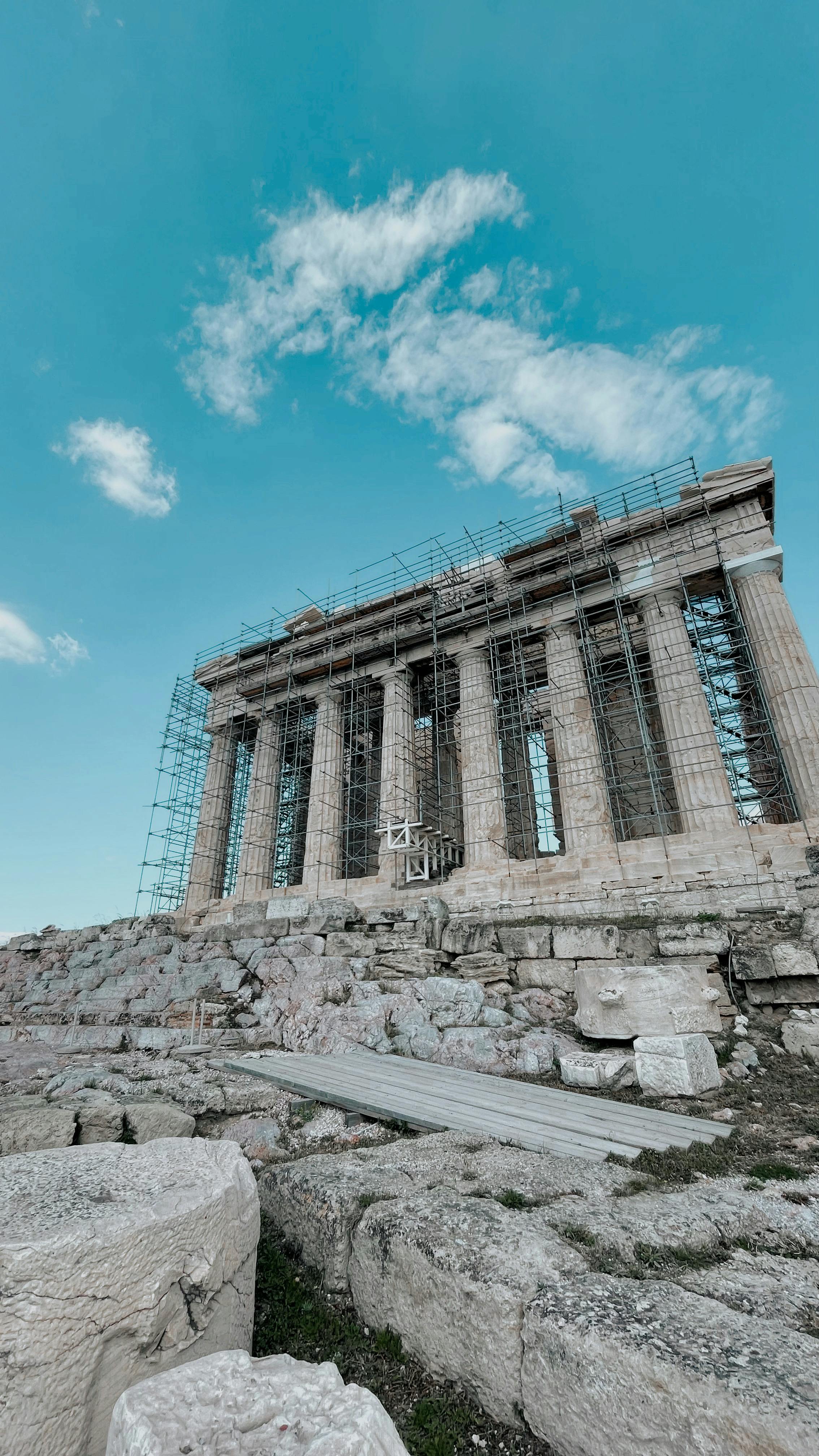 Foto de stock gratuita sobre acrópolis, al aire libre, andamio, ángulo ...