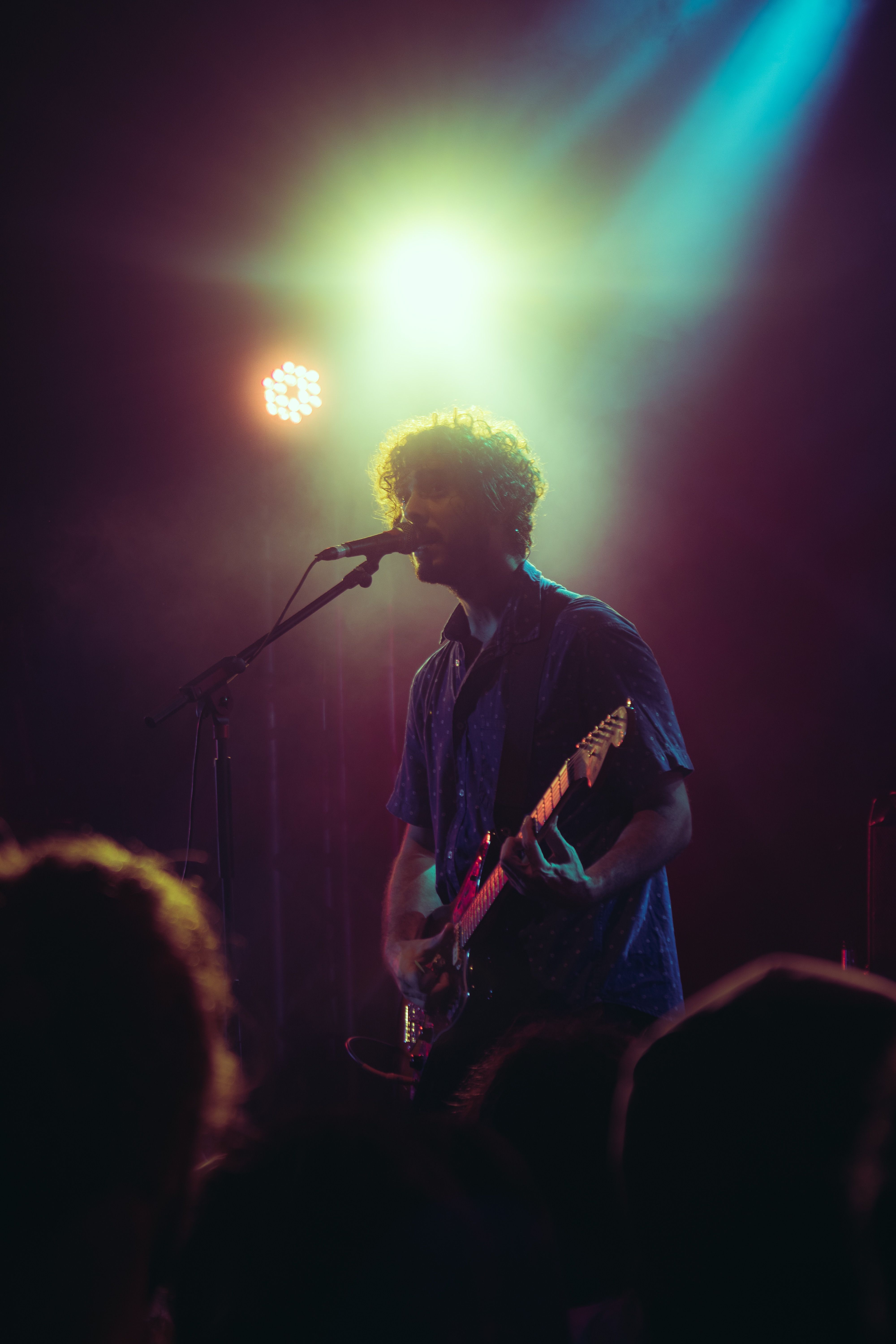 Musician Playing the Guitar and Singing on Stage at the Concert · Free ...