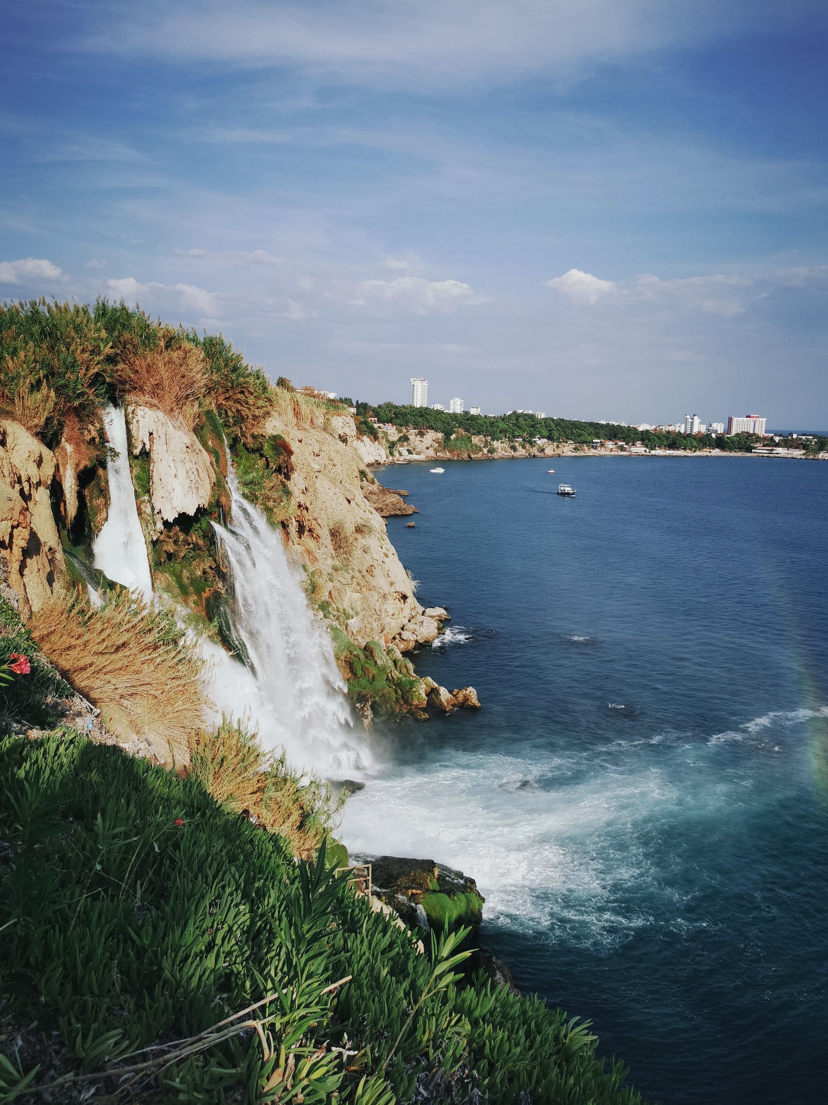 Waterfall on a Cliff · Free Stock Photo