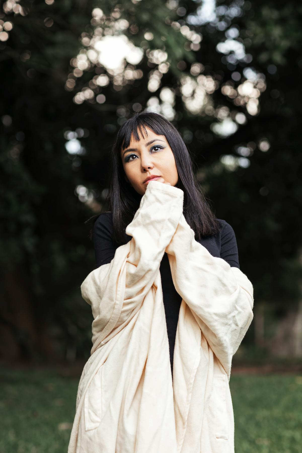 Woman Standing In Soft Light, Deep In Thought Photos, Download The BEST ...