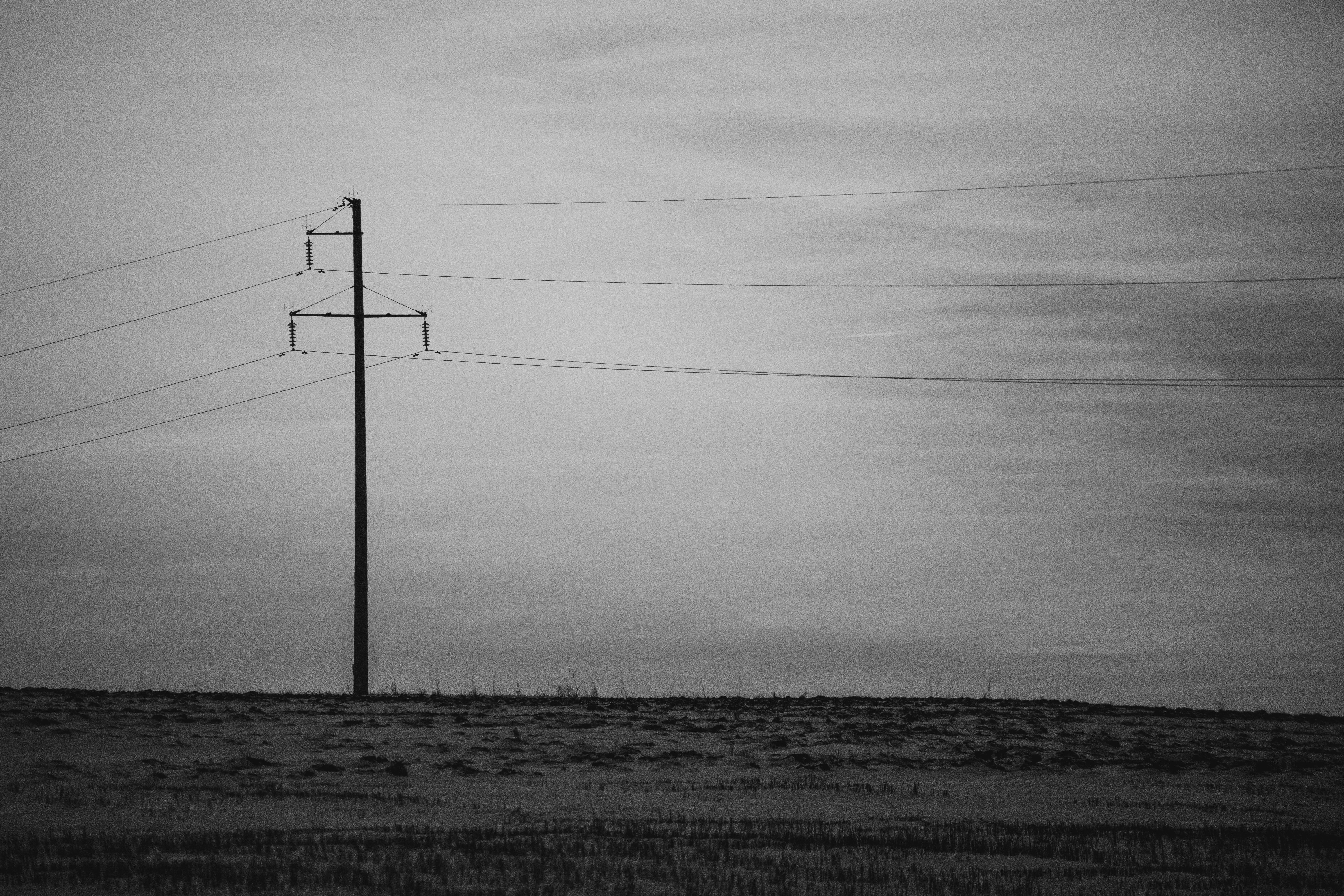 Pole and Power Lines · Free Stock Photo