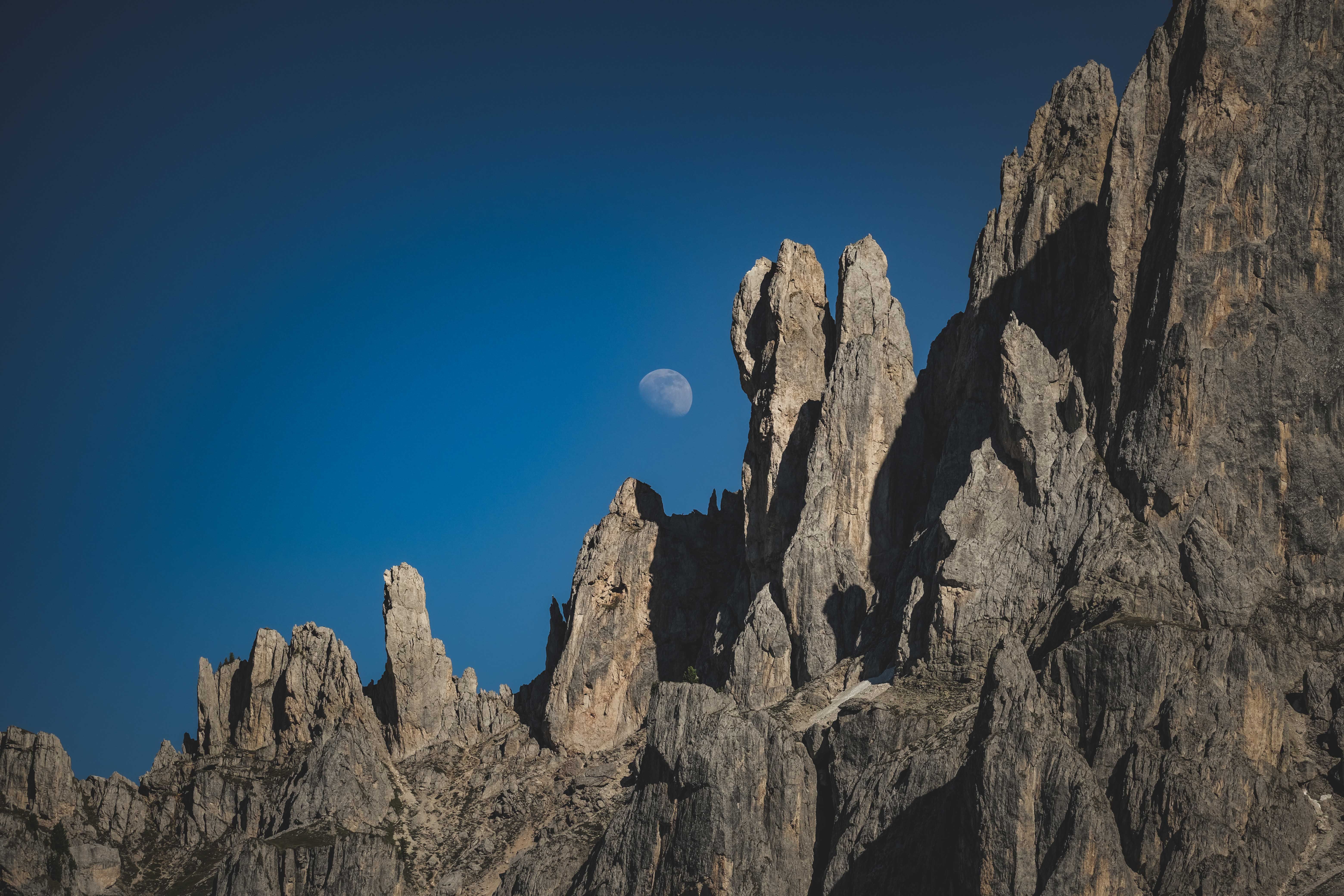 Mountain Rock and Moon · Free Stock Photo
