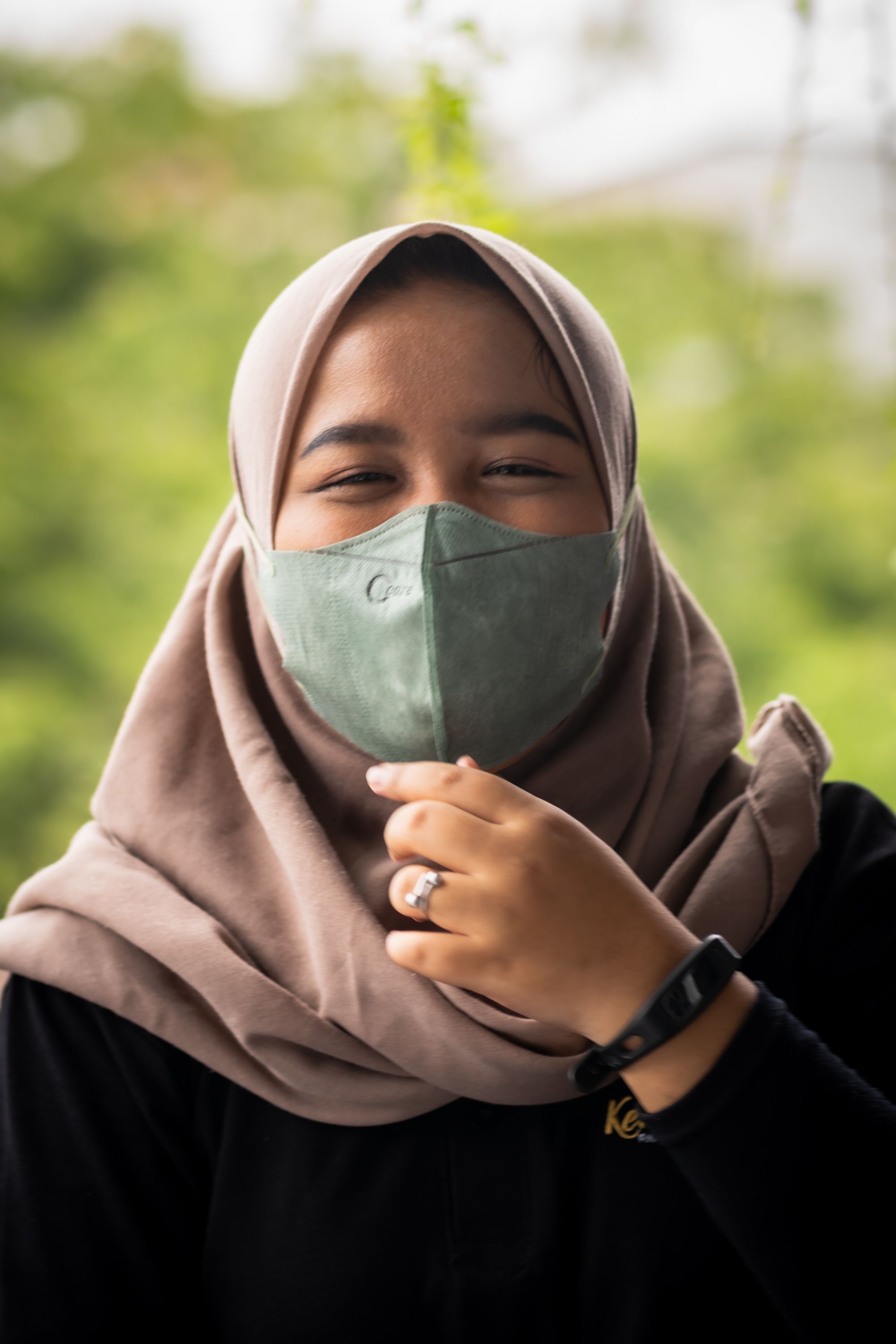 Portrait of a Woman in Hijab and Face Mask · Free Stock Photo