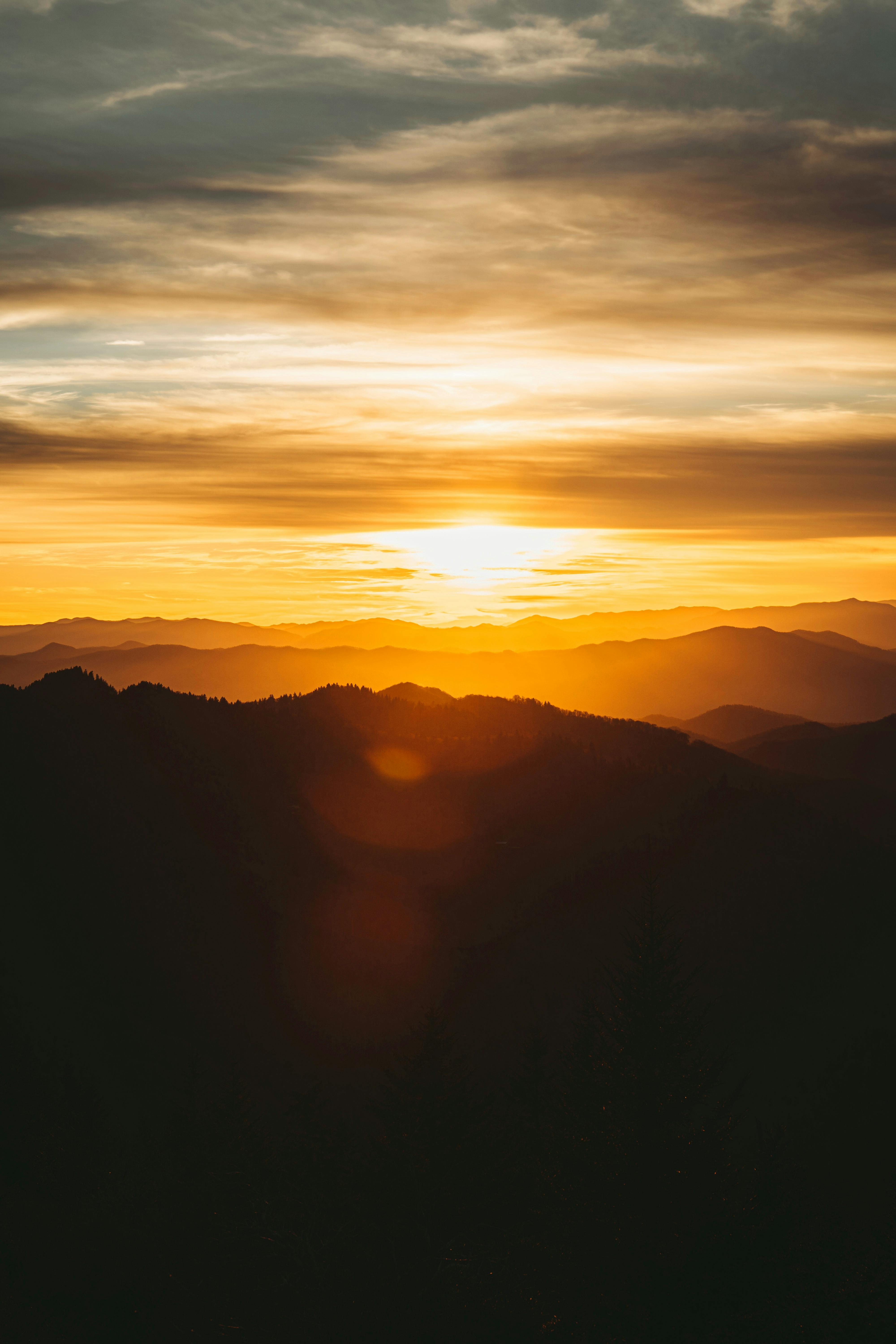 Aerial View of Mountain and Dark Clouds · Free Stock Photo