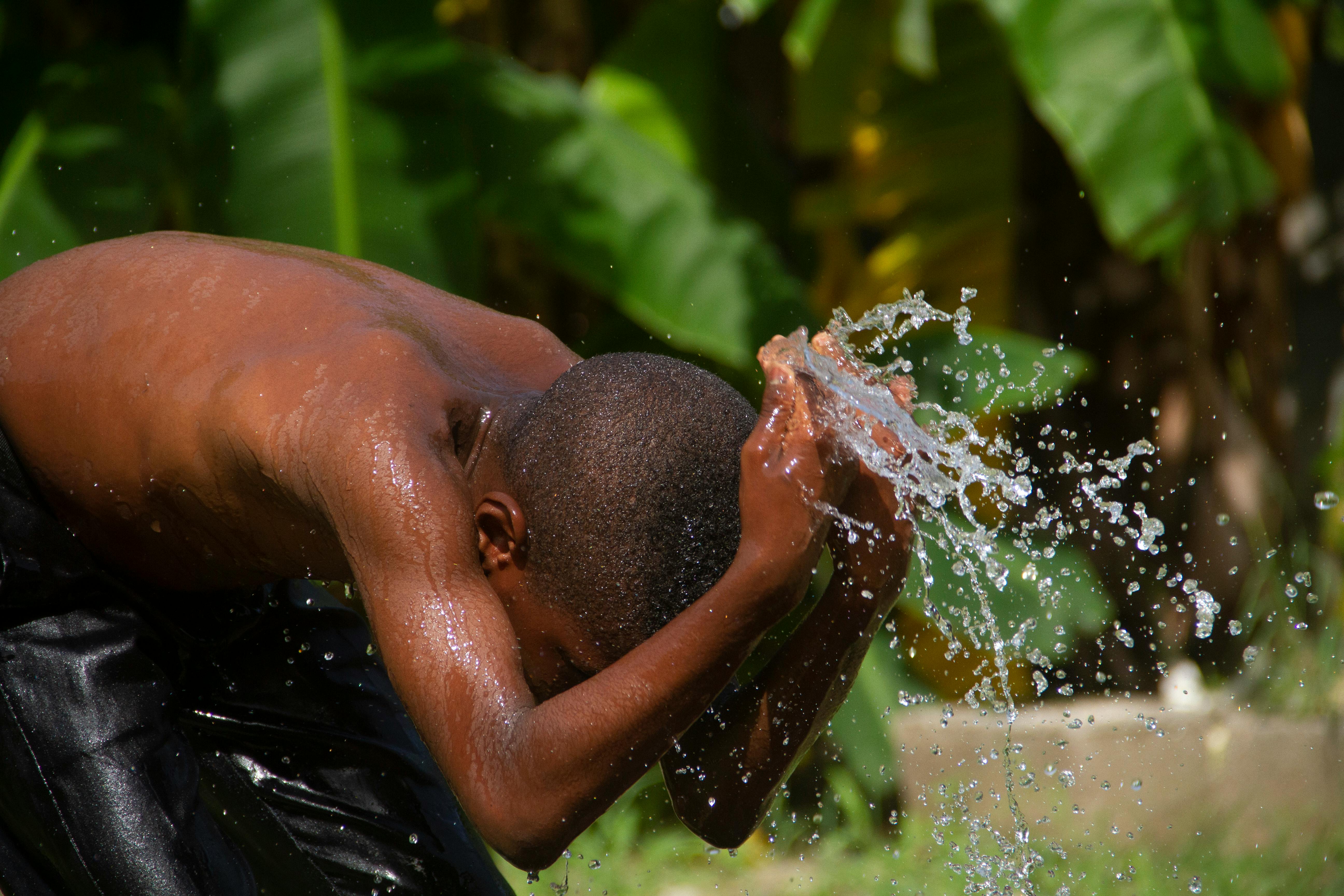 Boy Washing Head · Free Stock Photo