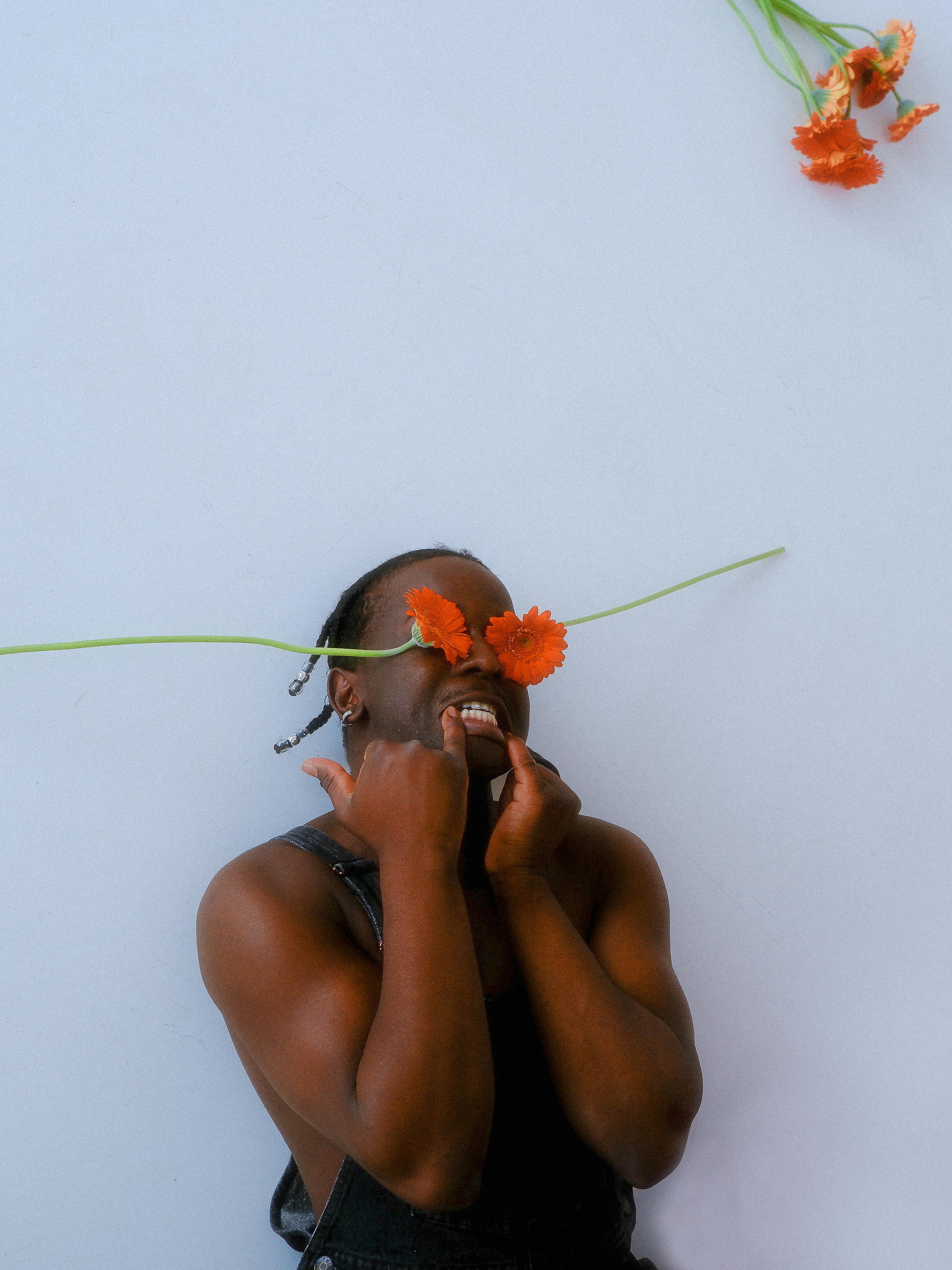 Flowers on Man Face · Free Stock Photo