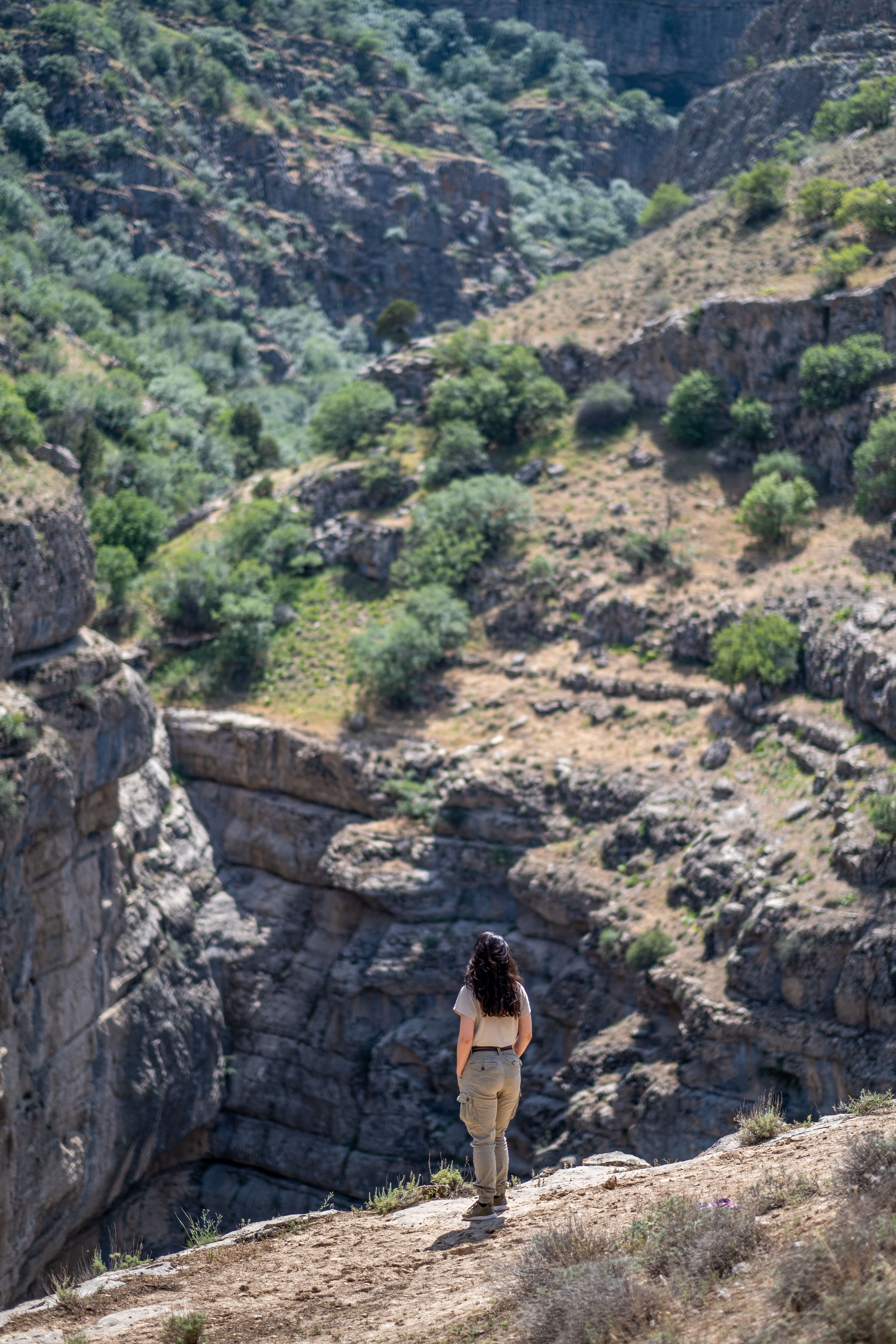 A Woman Standing on a Rock in a Mountain Landscape · Free Stock Photo