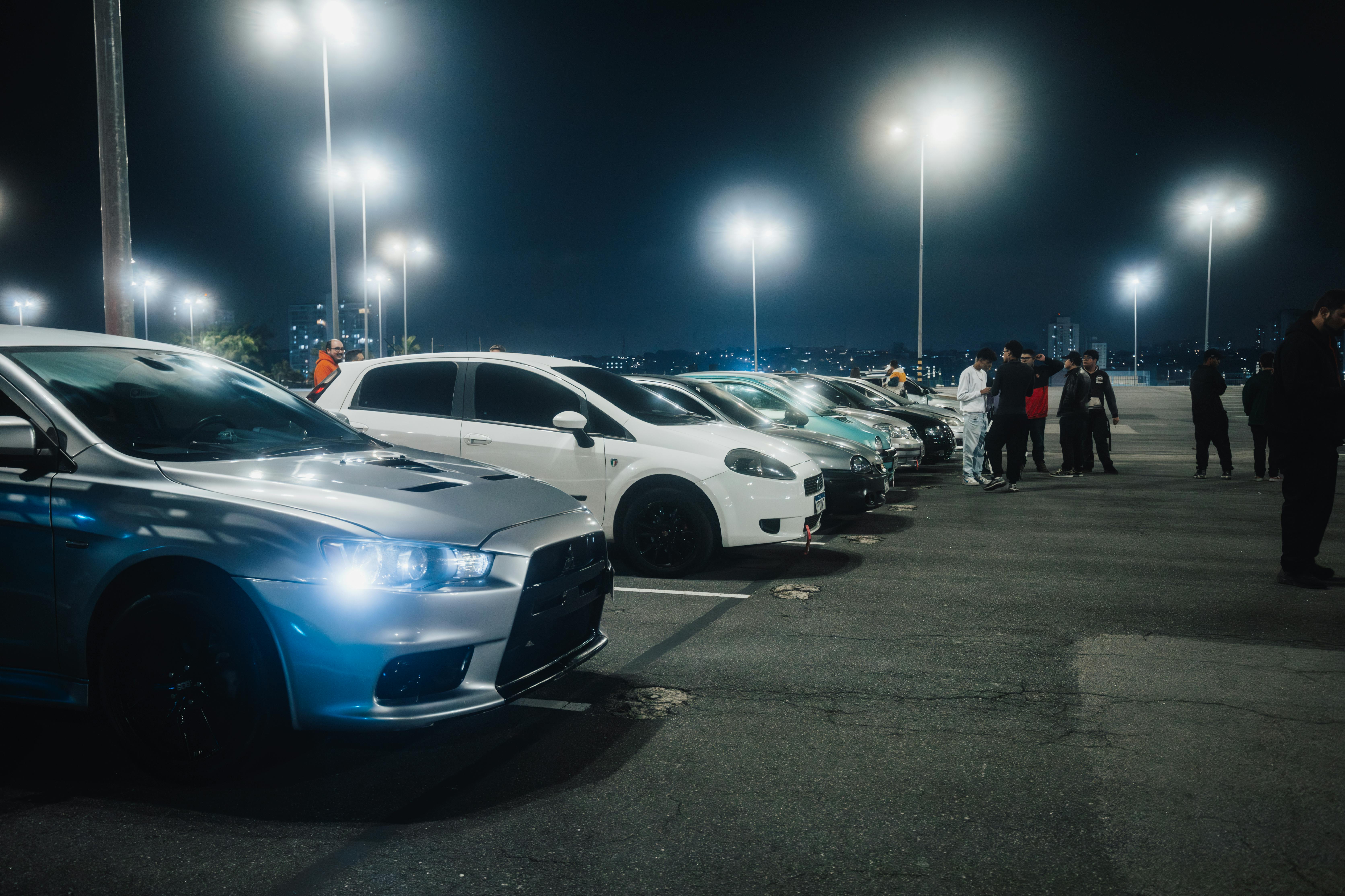 Cars and People at the Parking Lot during a Car Meet · Free Stock Photo