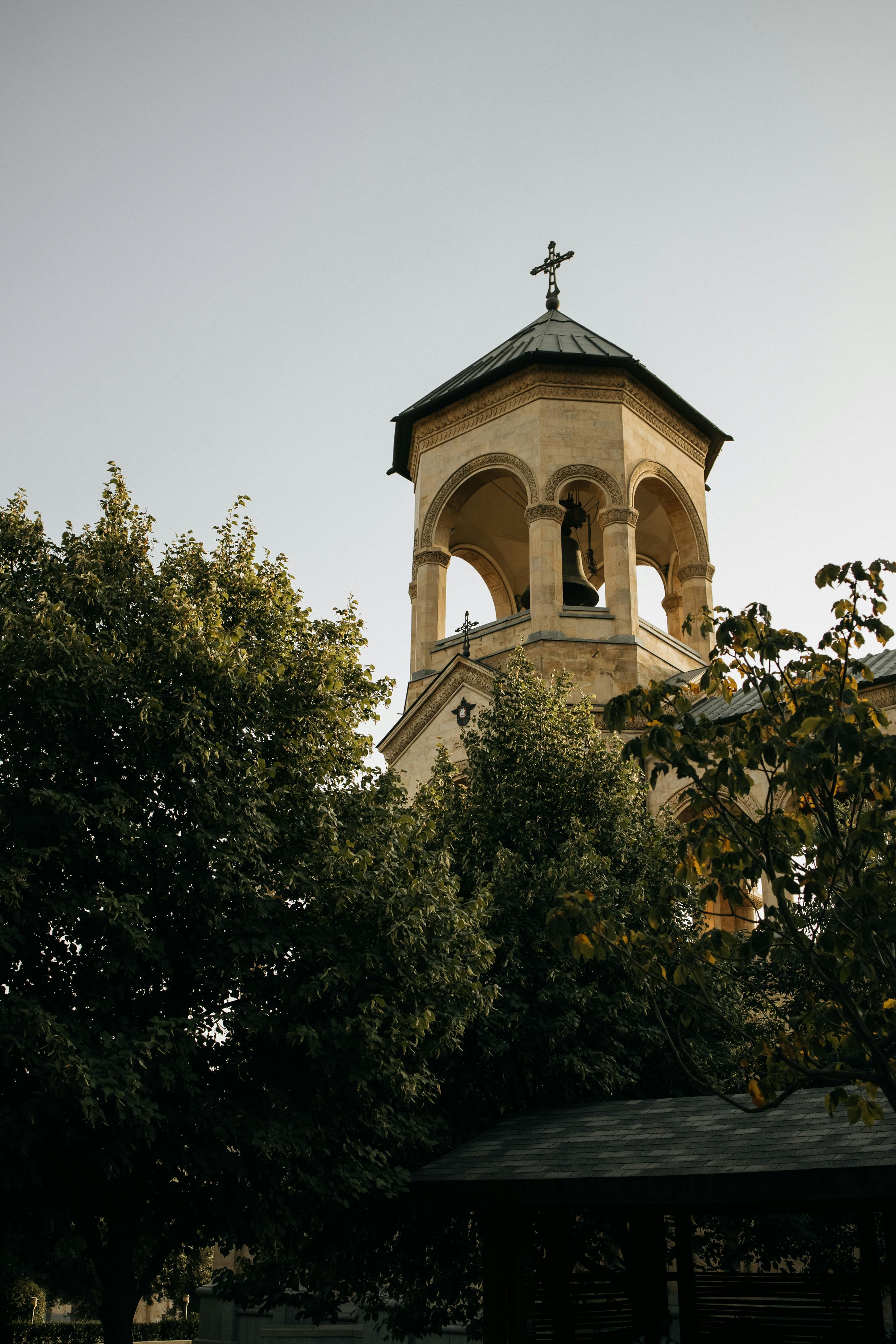 View of the Tower of the Holy Trinity Orthodox Cathedral Sameba ...